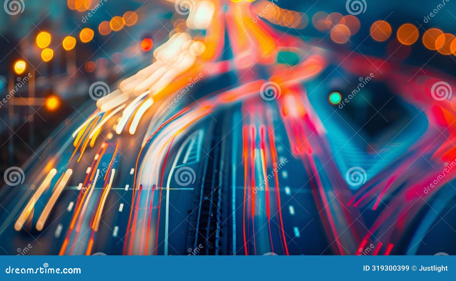 An Aerial View of a Busy Highway with Colorcoded Lanes Indicating ...