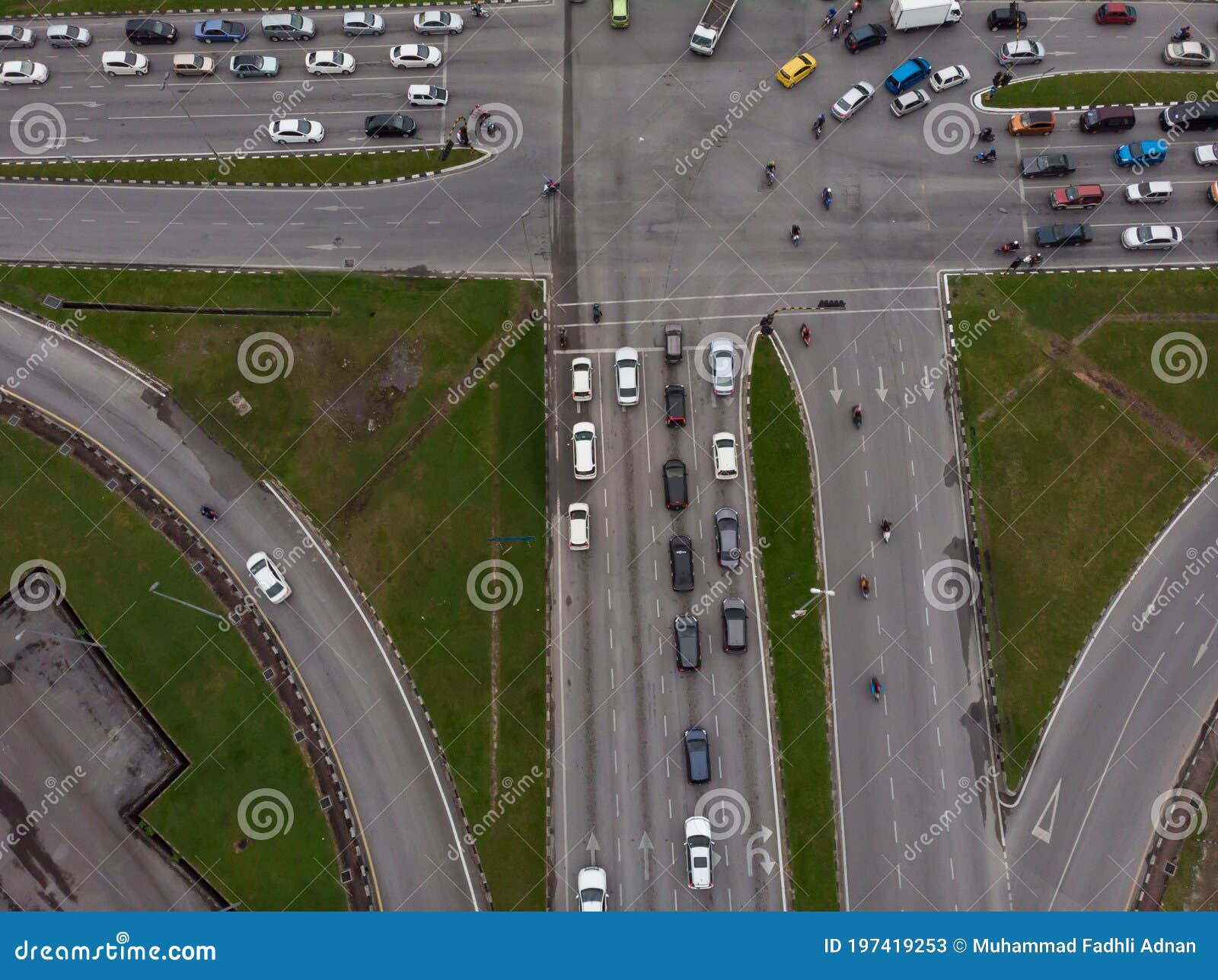 Aerial View of Busy Road Intersection Stock Image - Image of north ...