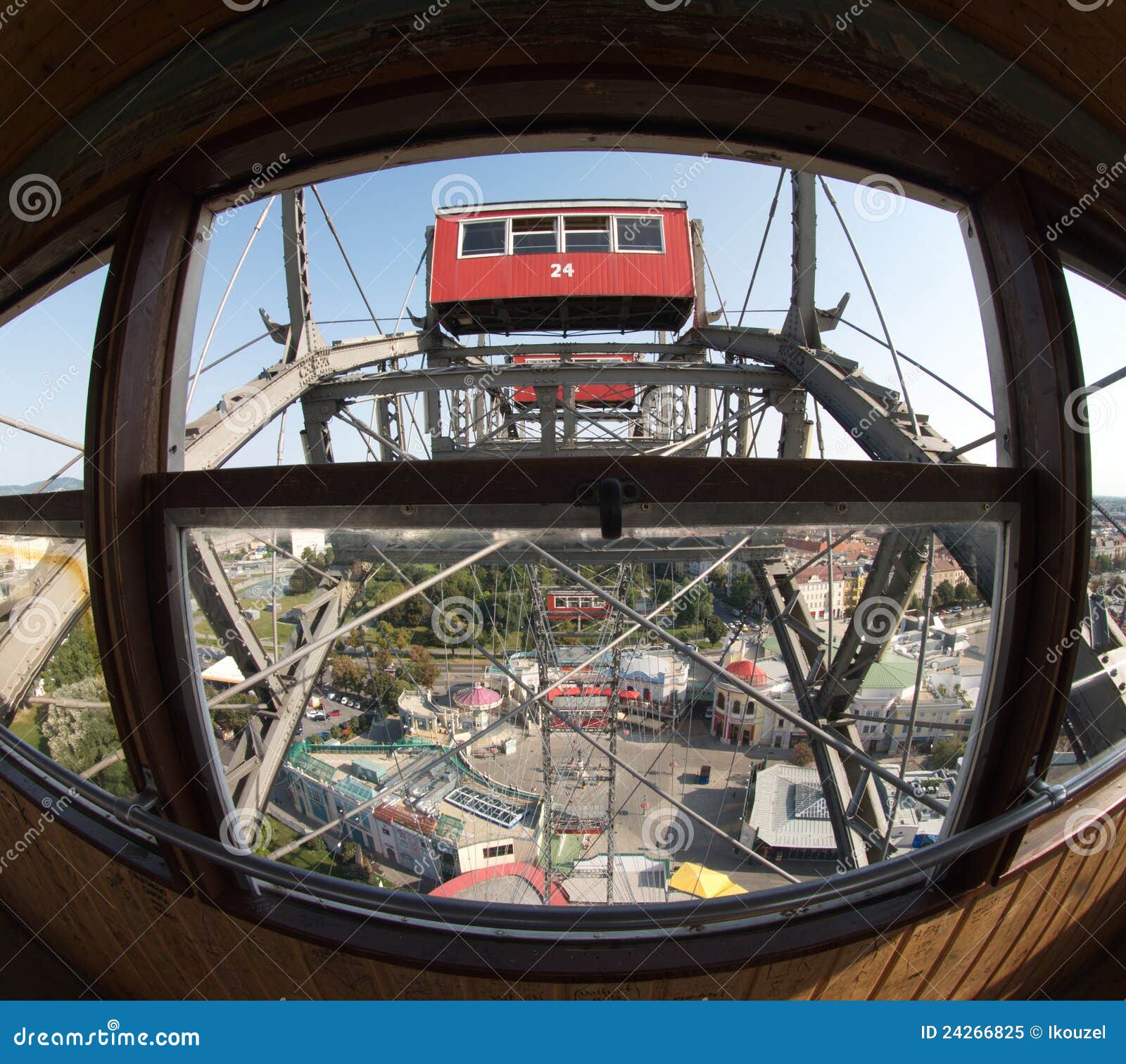 Aerial View from the Cabin of Prater Wheel Stock Image - Image of tall ...