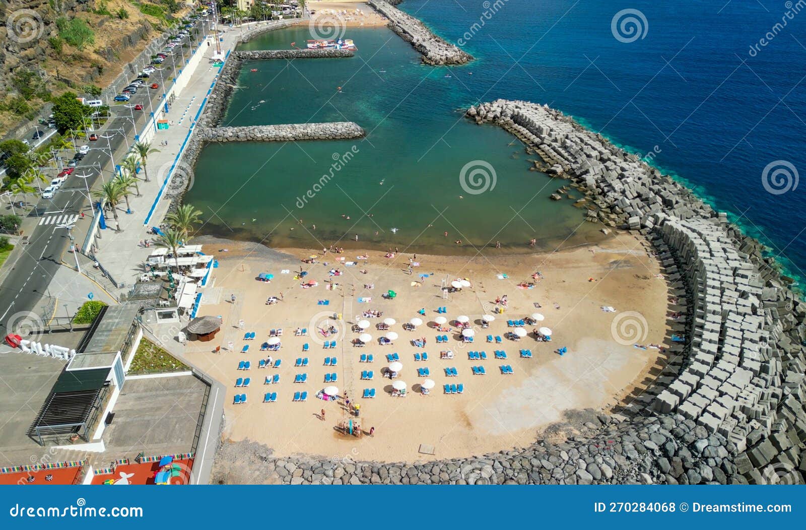 Aerial View of Calheta Beach in Madeira Editorial Stock Photo - Image ...