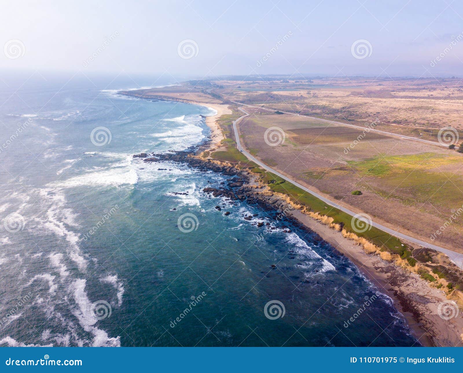 Aerial View on the Californian Pacific Ocean Cliffs Stock Image - Image ...