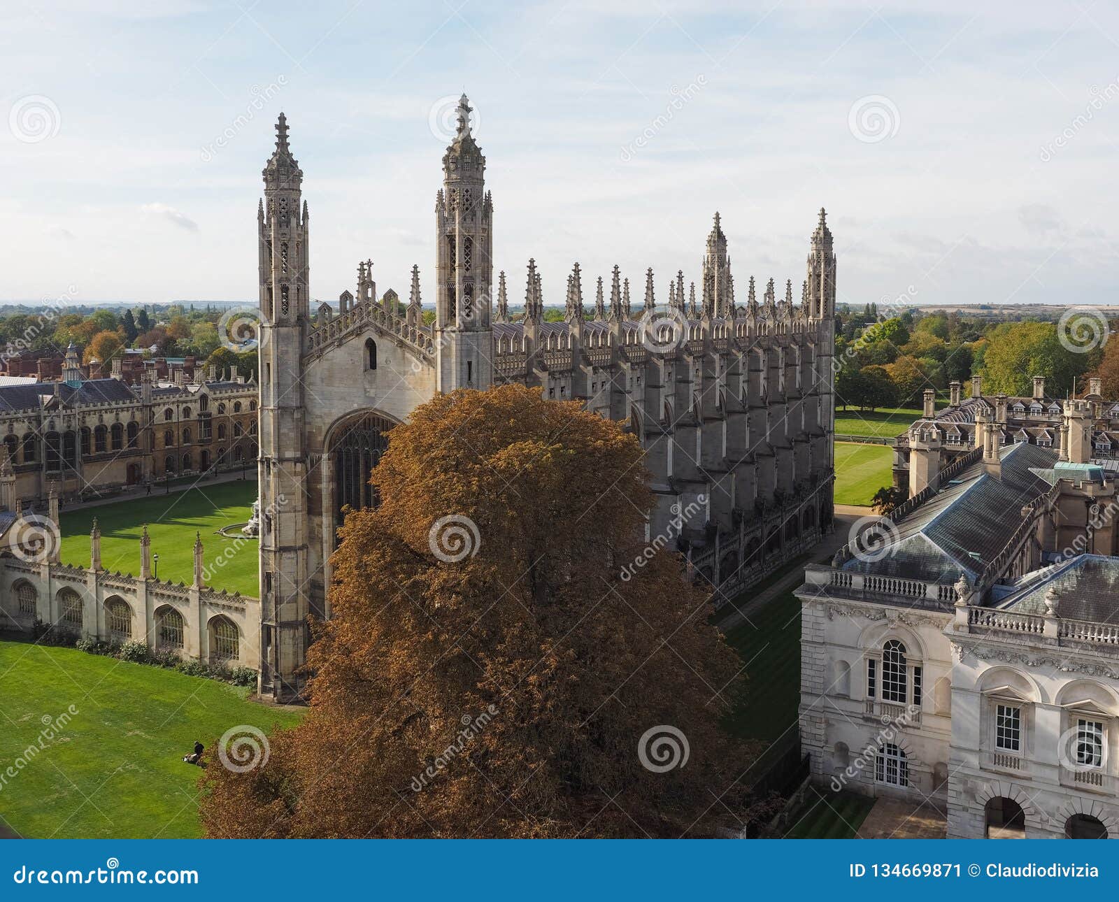 Aerial view of Cambridge stock image. Image of town - 134669871