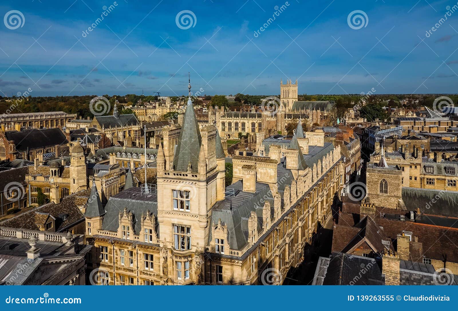 Aerial view of Cambridge stock image. Image of cityscape - 139263555