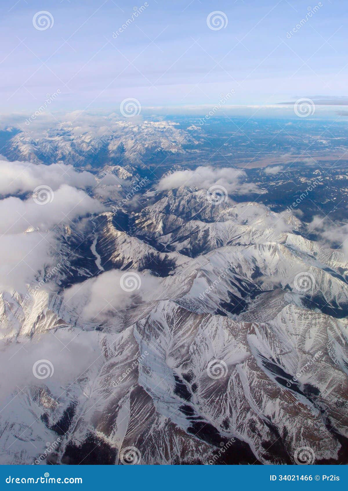 Aerial View of Canadian Rockies Stock Photo - Image of texture, blue ...