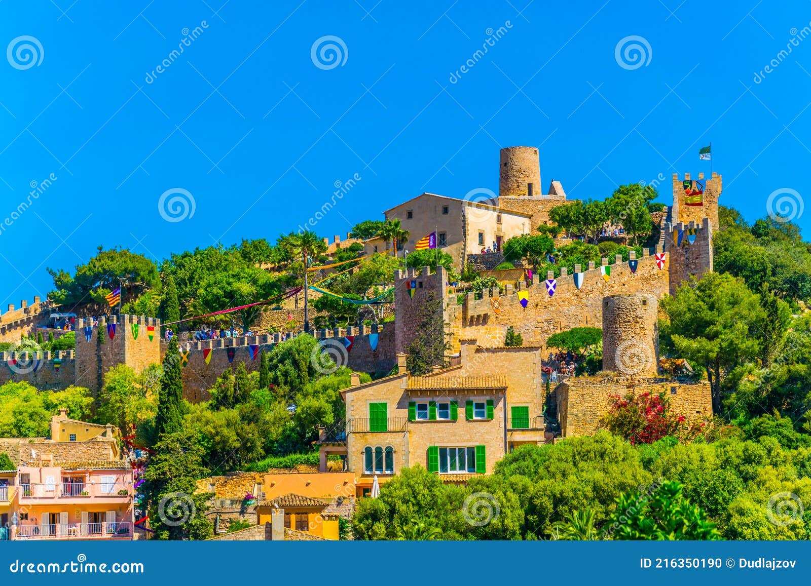 Aerial View of Capdepera Castle and Capdepera Town, Mallorca, Spain ...