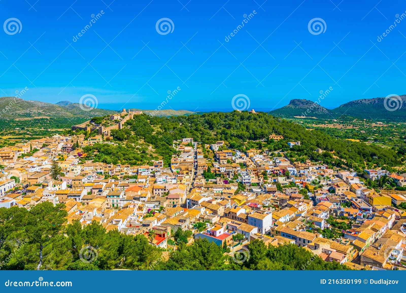 Aerial View of Capdepera Castle and Capdepera Town, Mallorca, Spain ...