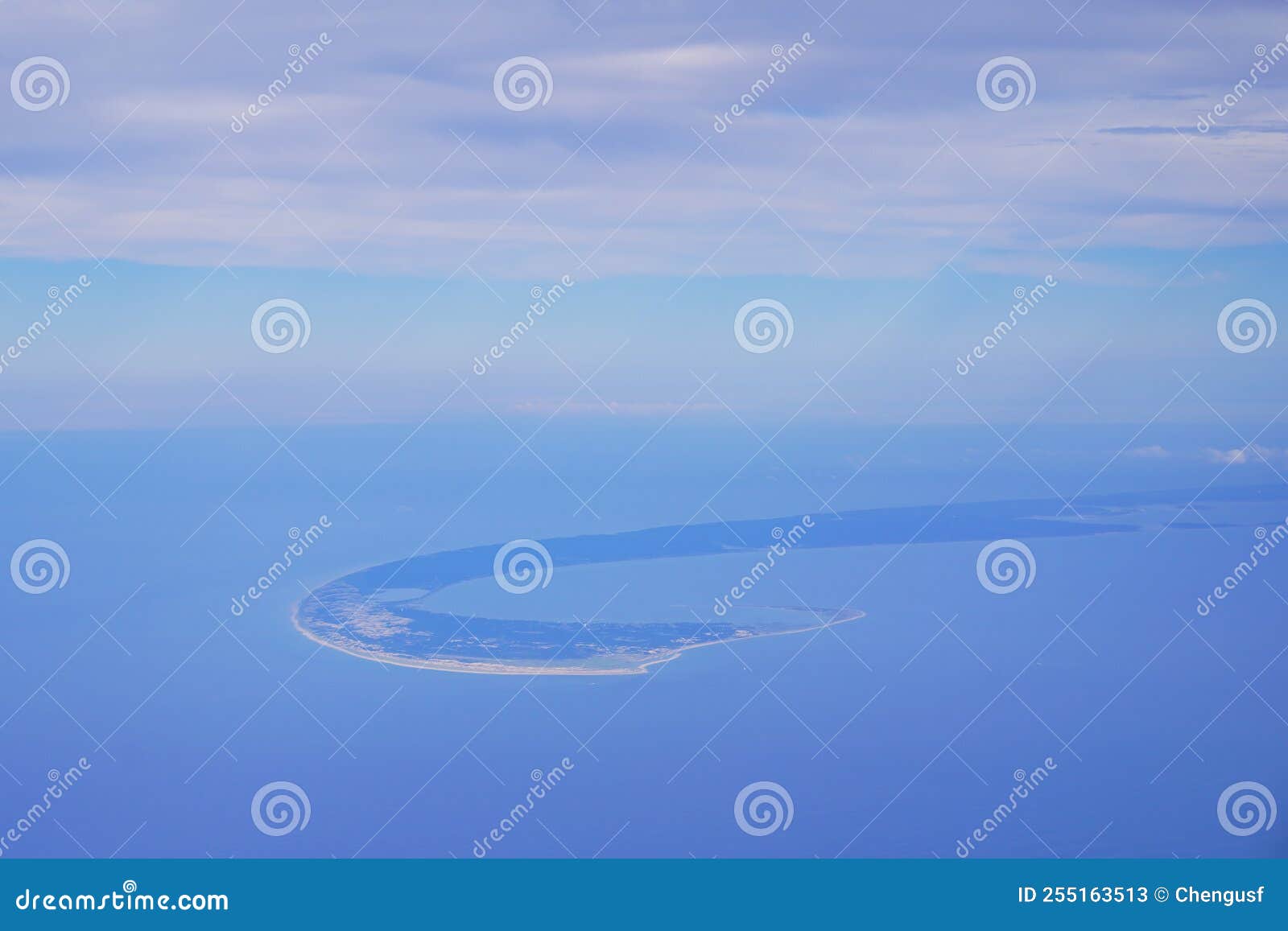 An Aerial View of Cape Cod Island, a Hook-shaped Peninsula of the U.S ...