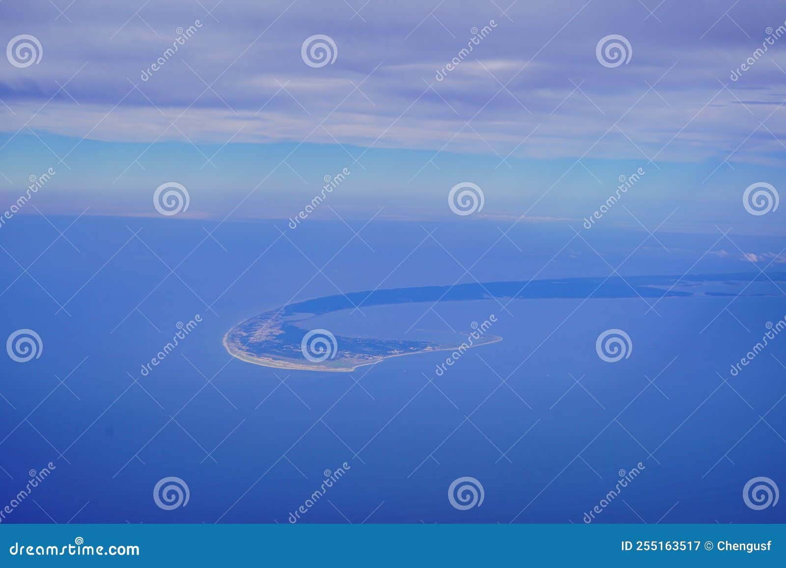 An Aerial View of Cape Cod Island, a Hook-shaped Peninsula of the U.S ...