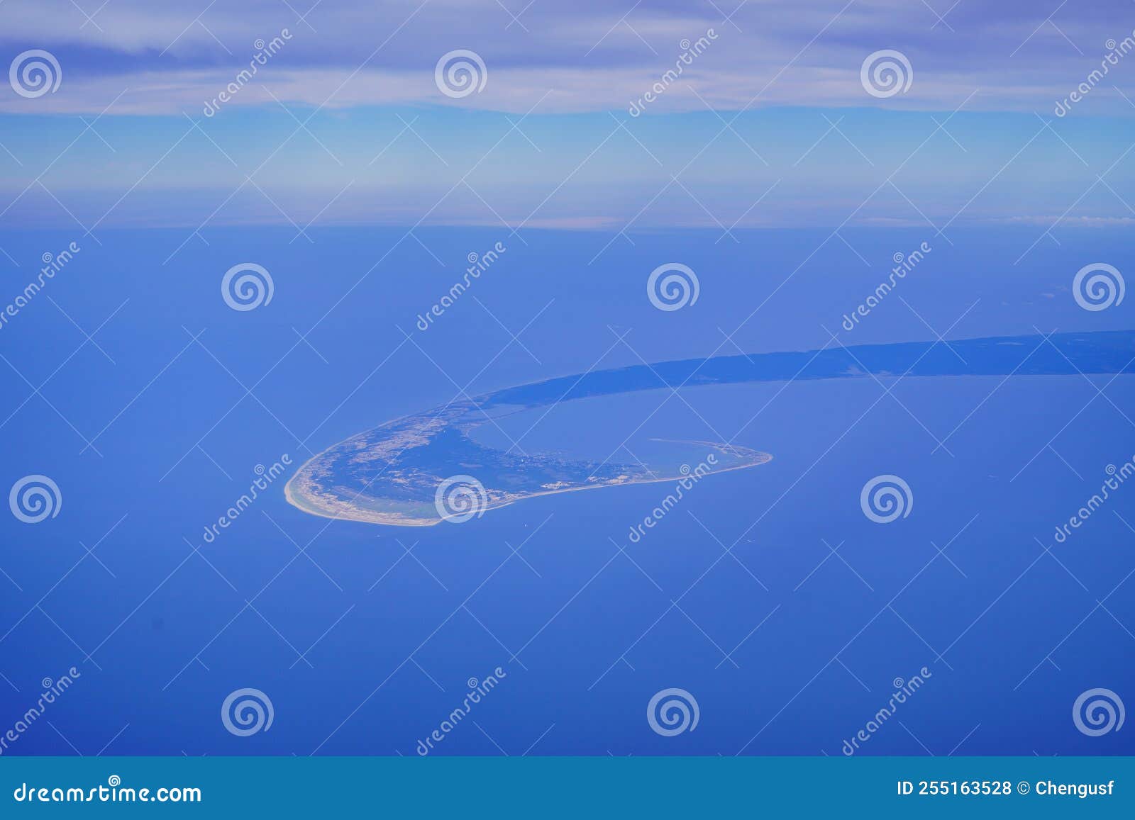 An Aerial View of Cape Cod Island, a Hook-shaped Peninsula of the U.S ...