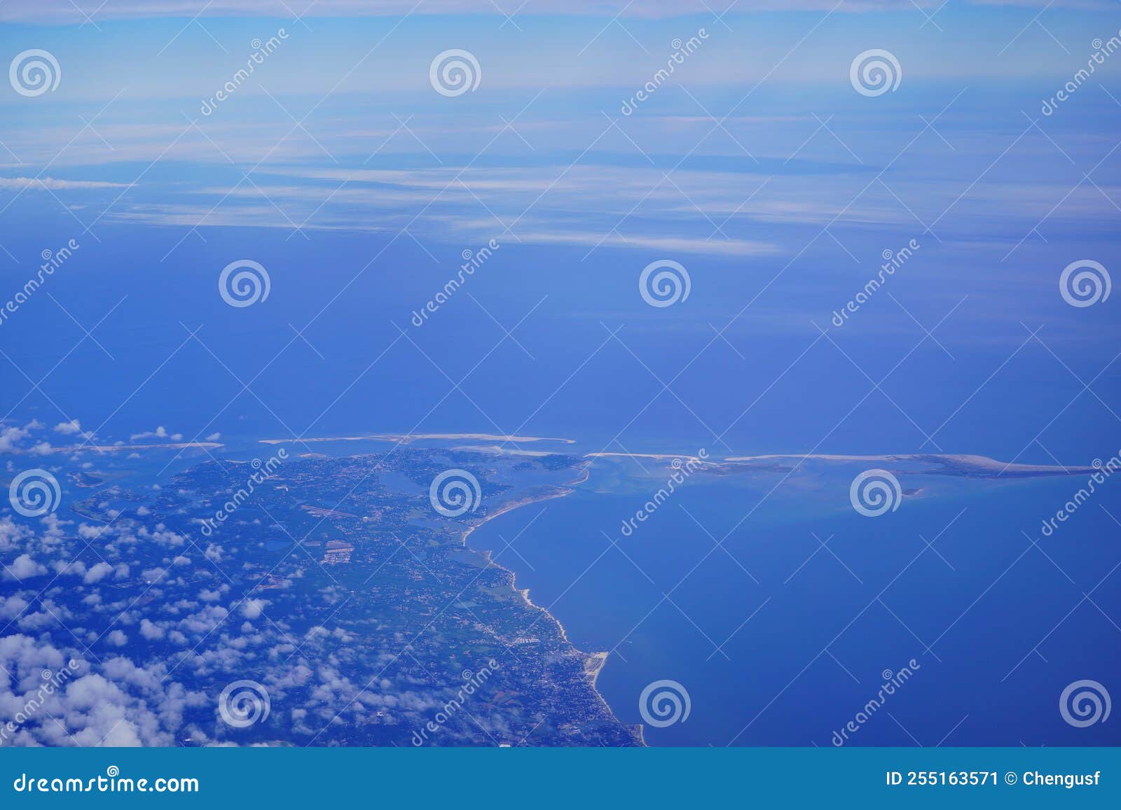 An Aerial View of Cape Cod Island, a Hook-shaped Peninsula of the U.S ...