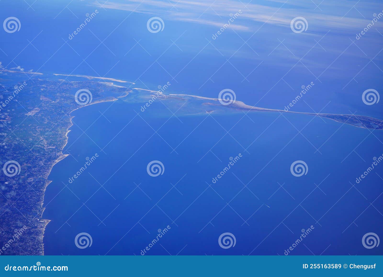 An Aerial View of Cape Cod Island, a Hook-shaped Peninsula of the U.S ...