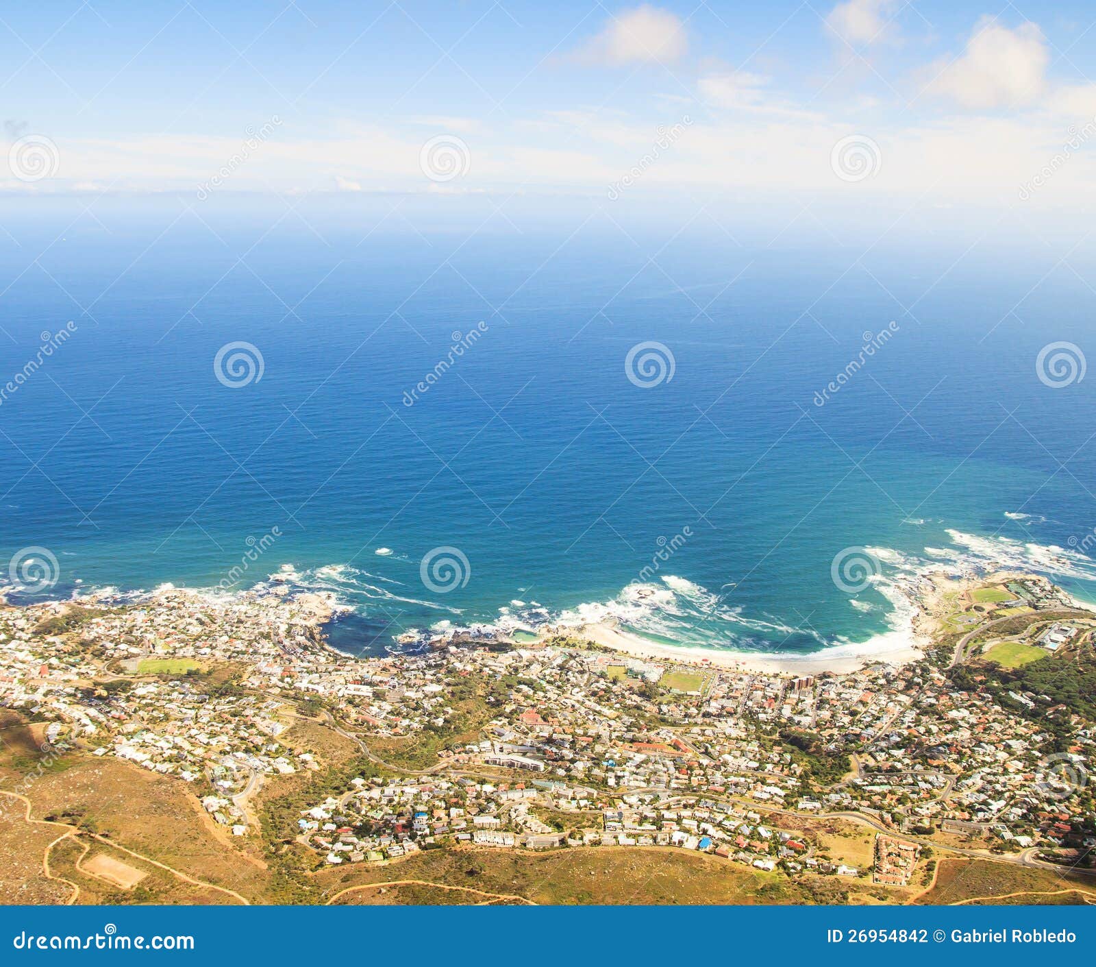 Aerial view of Cape Town stock photo. Image of table - 26954842