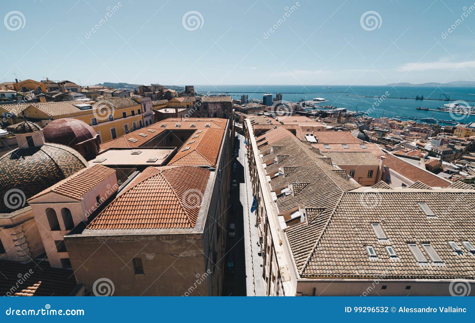 Aerial View of the Capital of Sardinia from the Tallest Tower Editorial ...