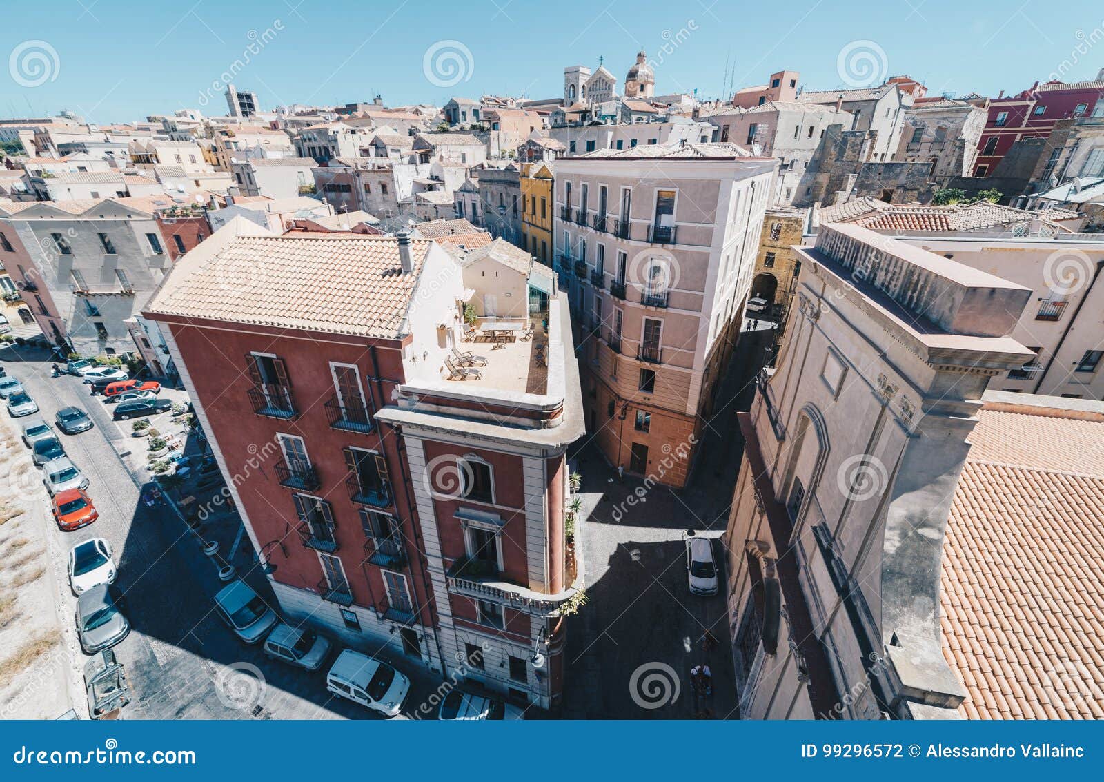 Aerial View of the Capital of Sardinia from the Tallest Tower Editorial ...