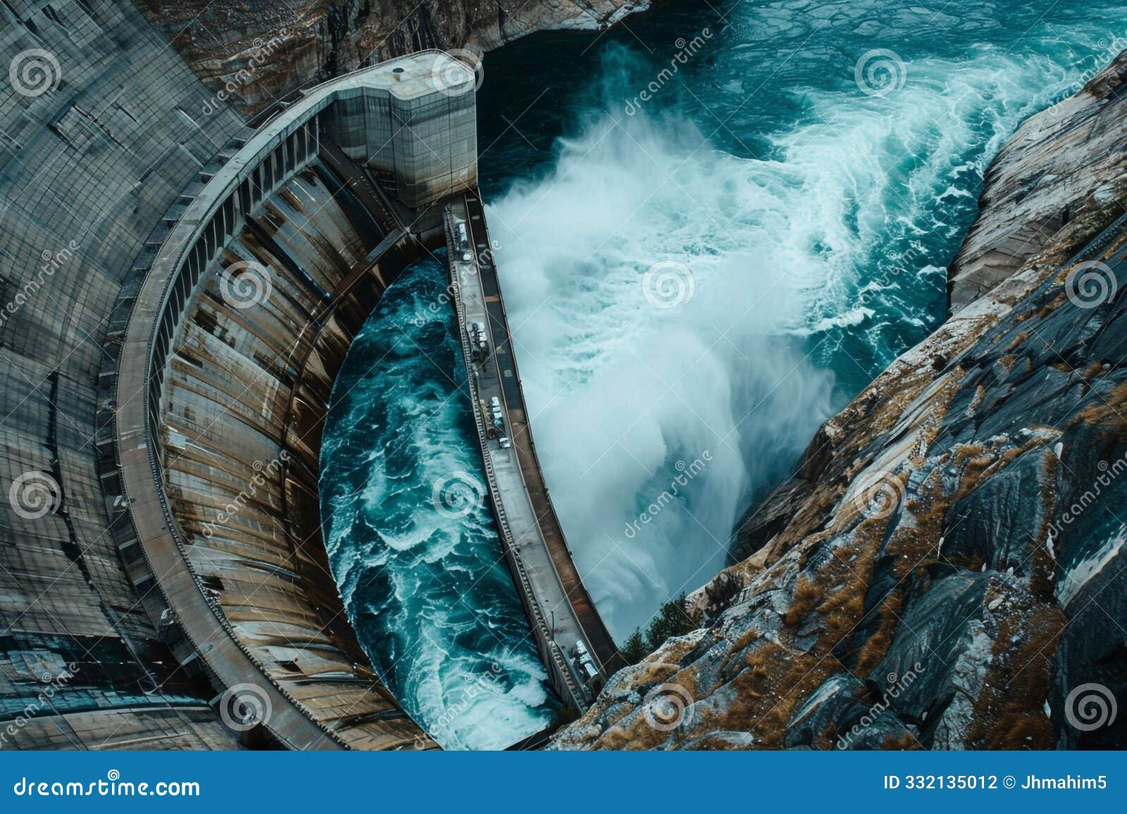 An Aerial View Capturing the Engineering Marvel of a Dam Showcasing ...