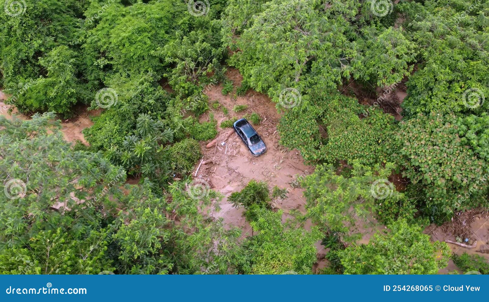 Aerial View a Car is Trap in Mud Stock Video - Video of ecology, global ...