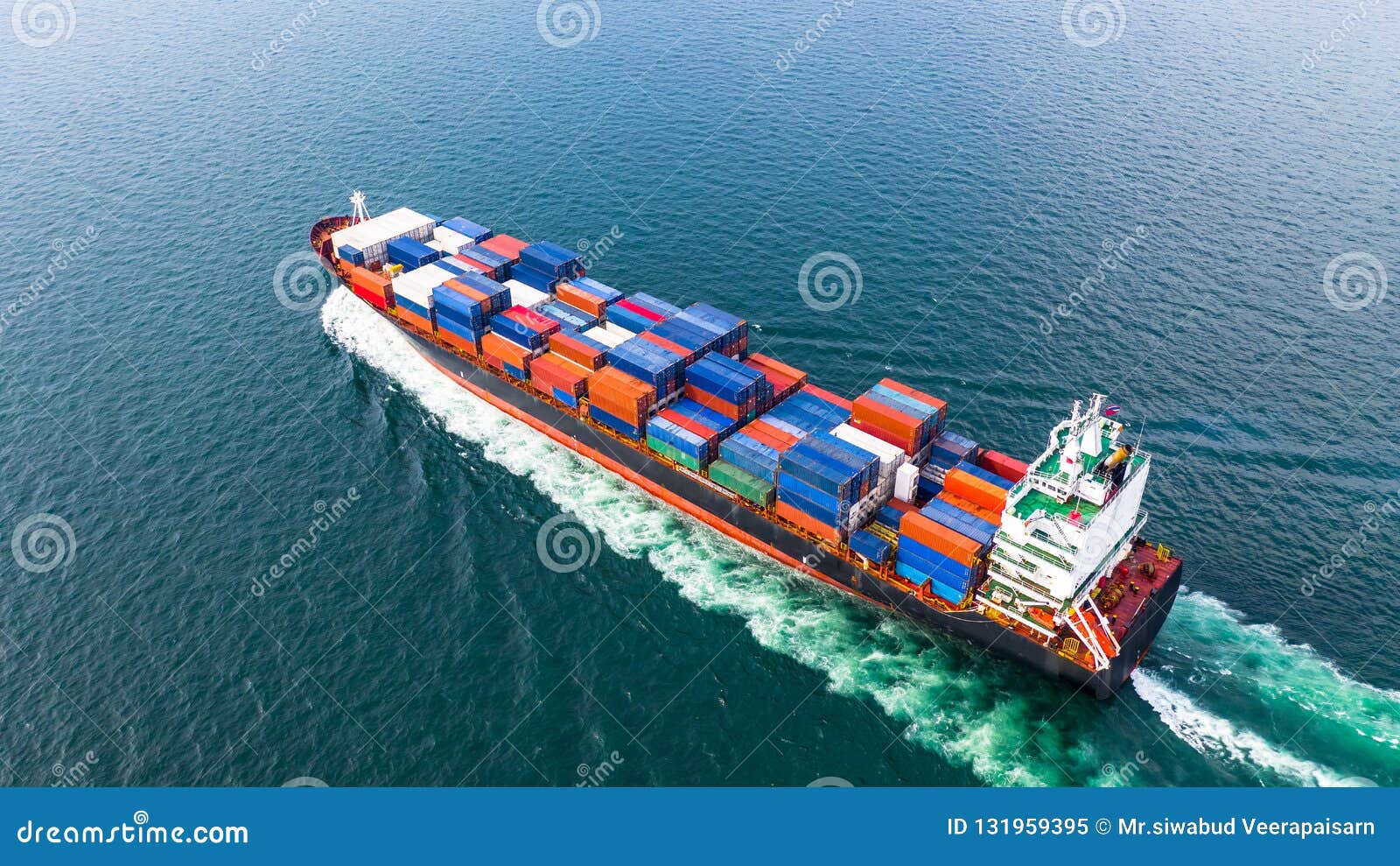 Top View Of Cargo Railway Carriage. Aerial View From Flying Drone Of ...