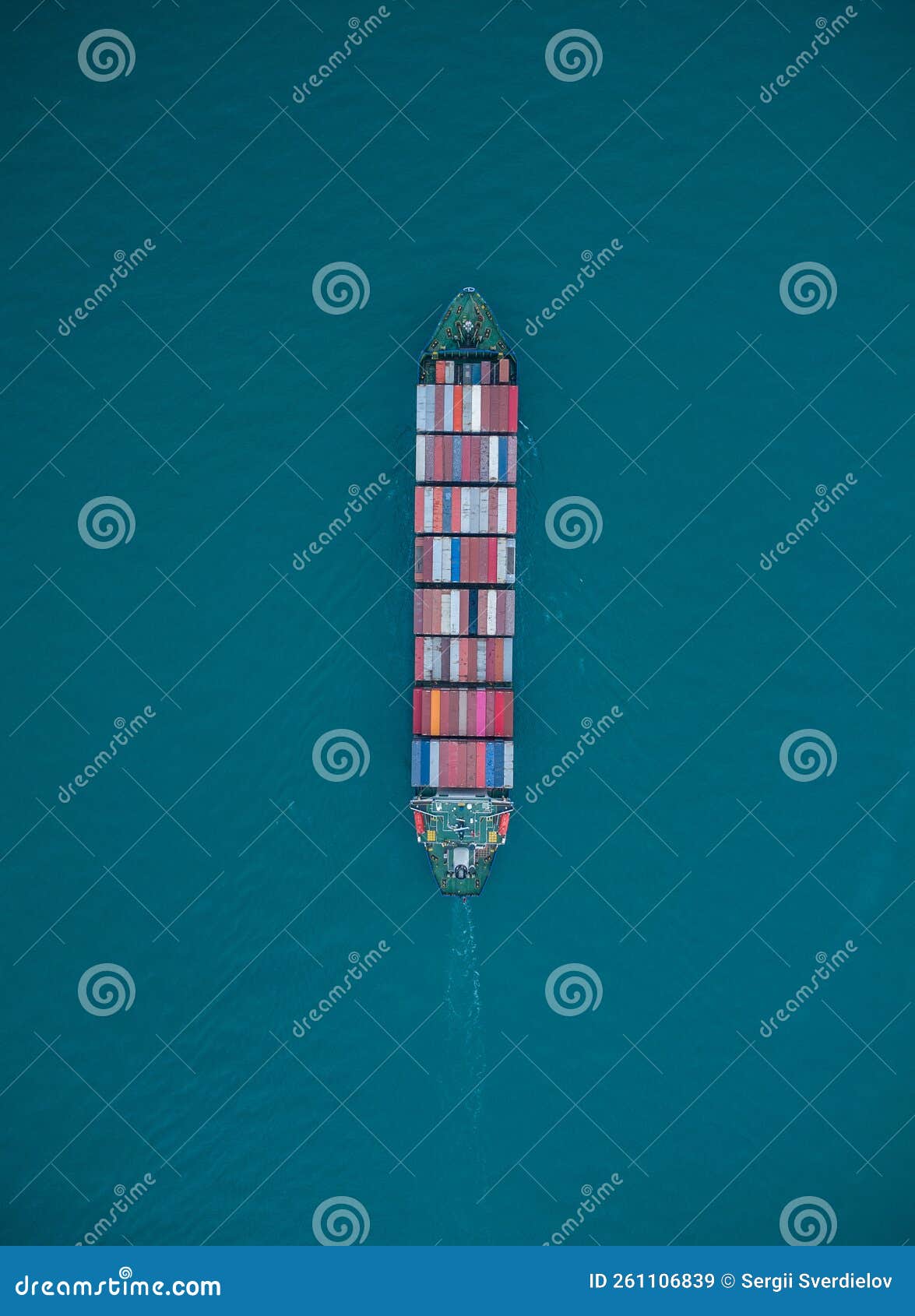 Aerial View of Cargo Container Ship in the Sea Stock Image - Image of ...
