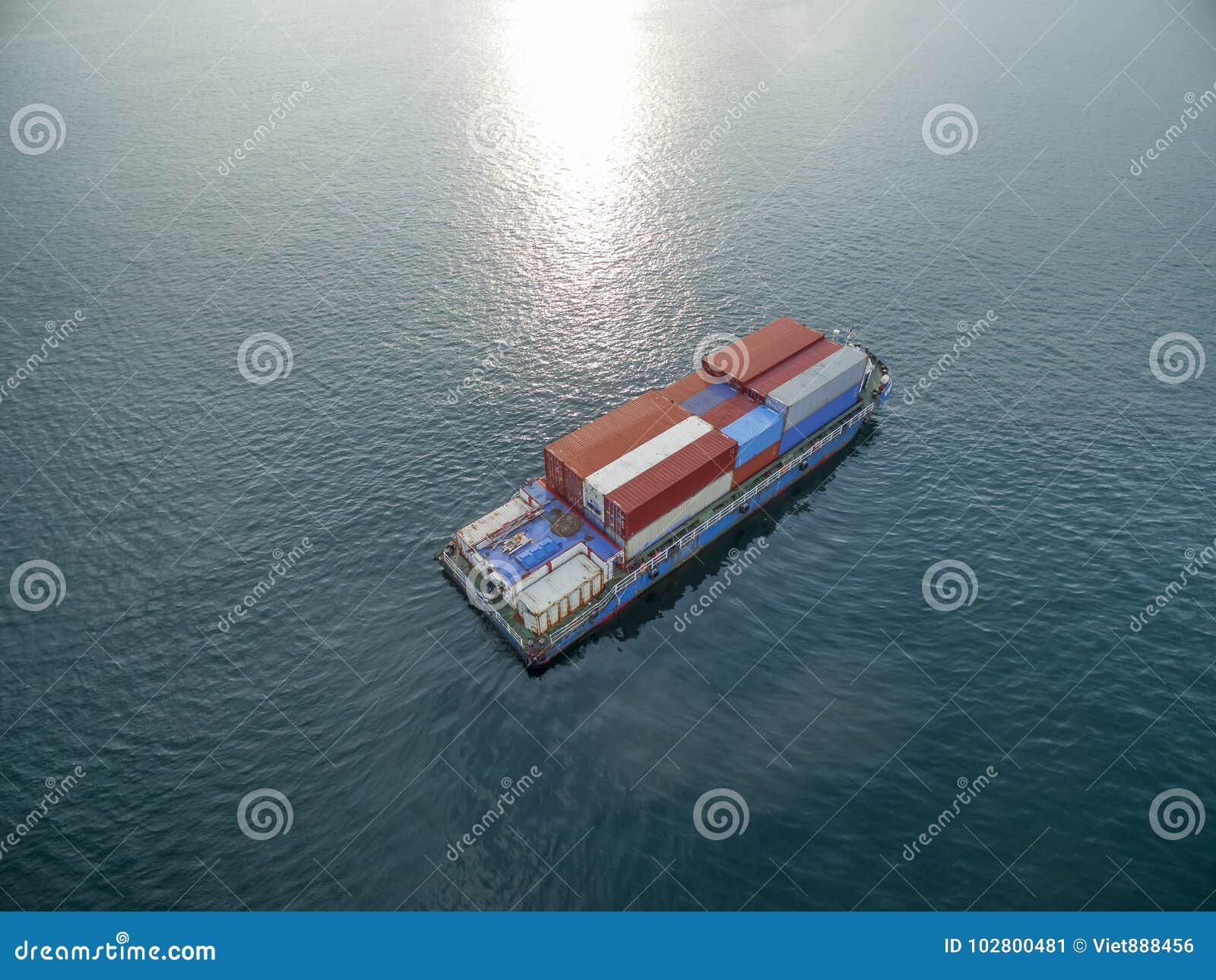 Aerial View of Cargo Ship, Cargo Container in Warehouse Harbor a Stock ...