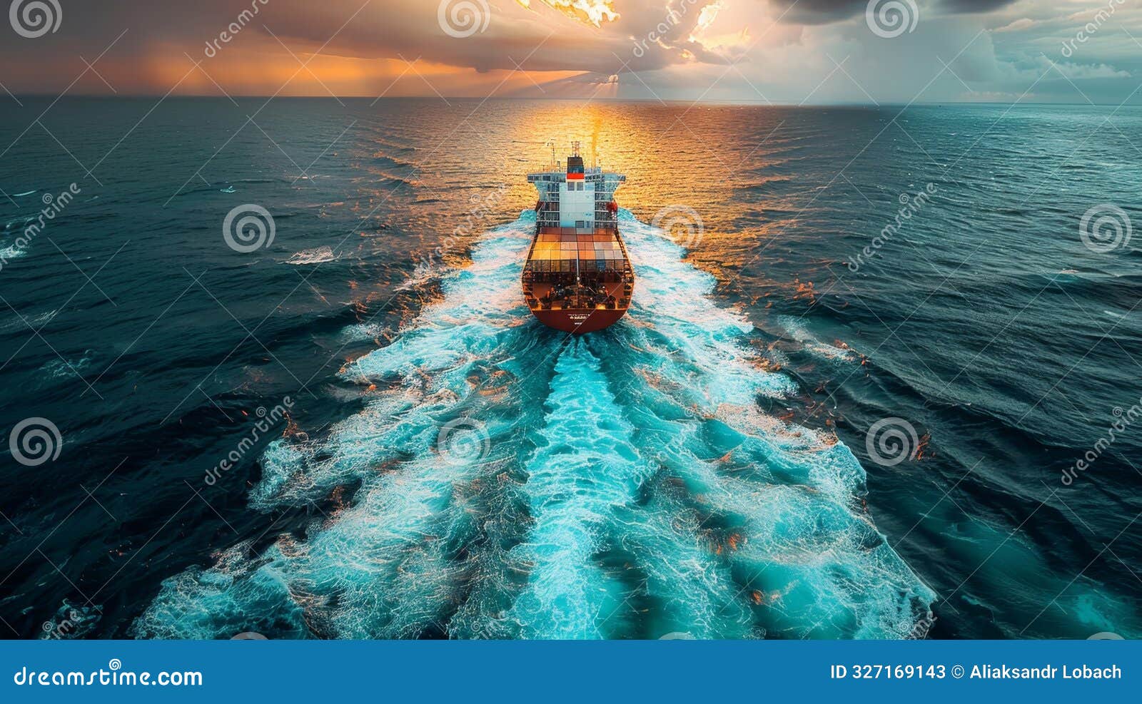An Aerial View of a Cargo Ship with Containers. Container Ship in the ...