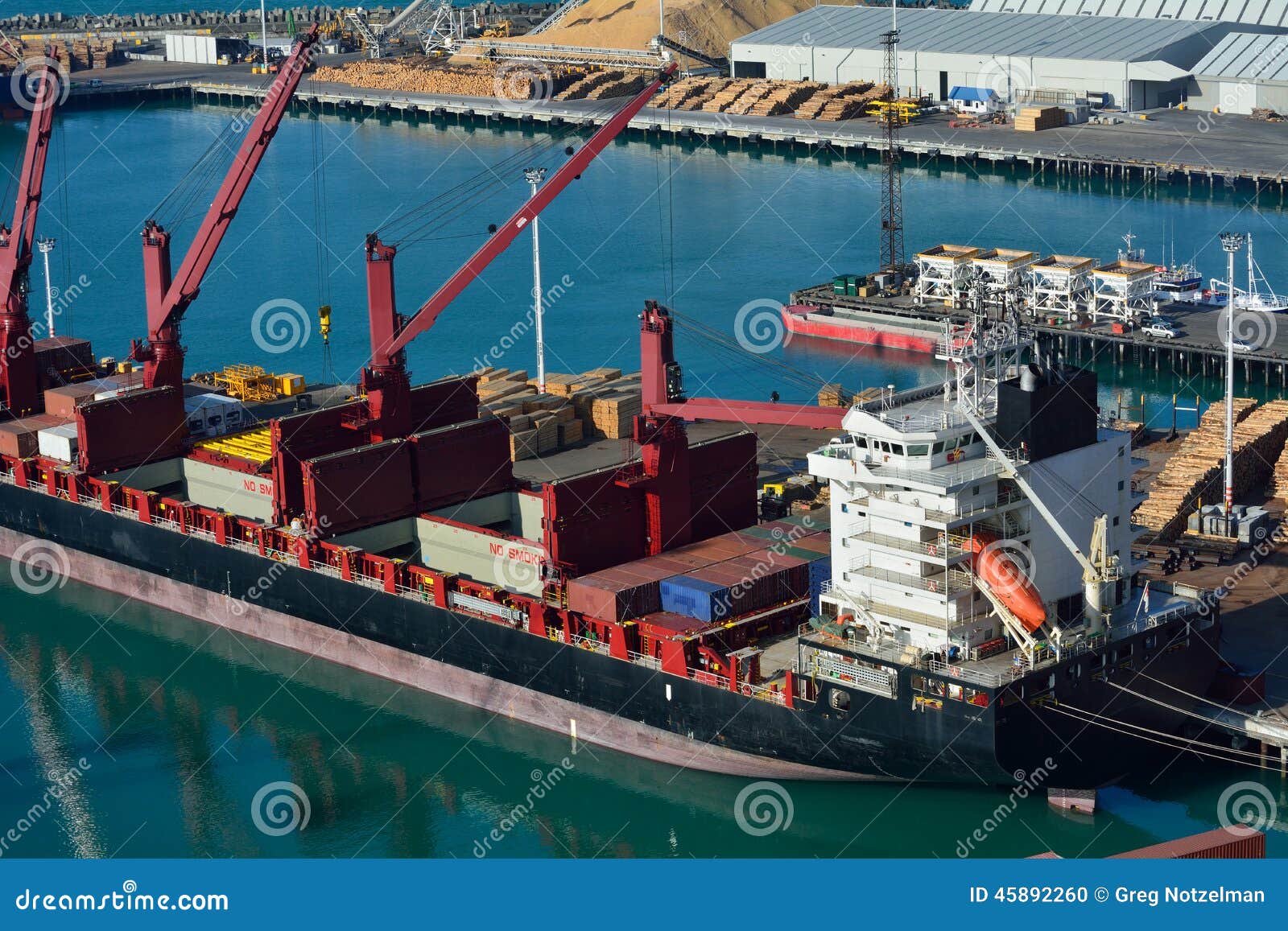 Aerial View of a Cargo Ship Stock Photo - Image of containers, aerial ...