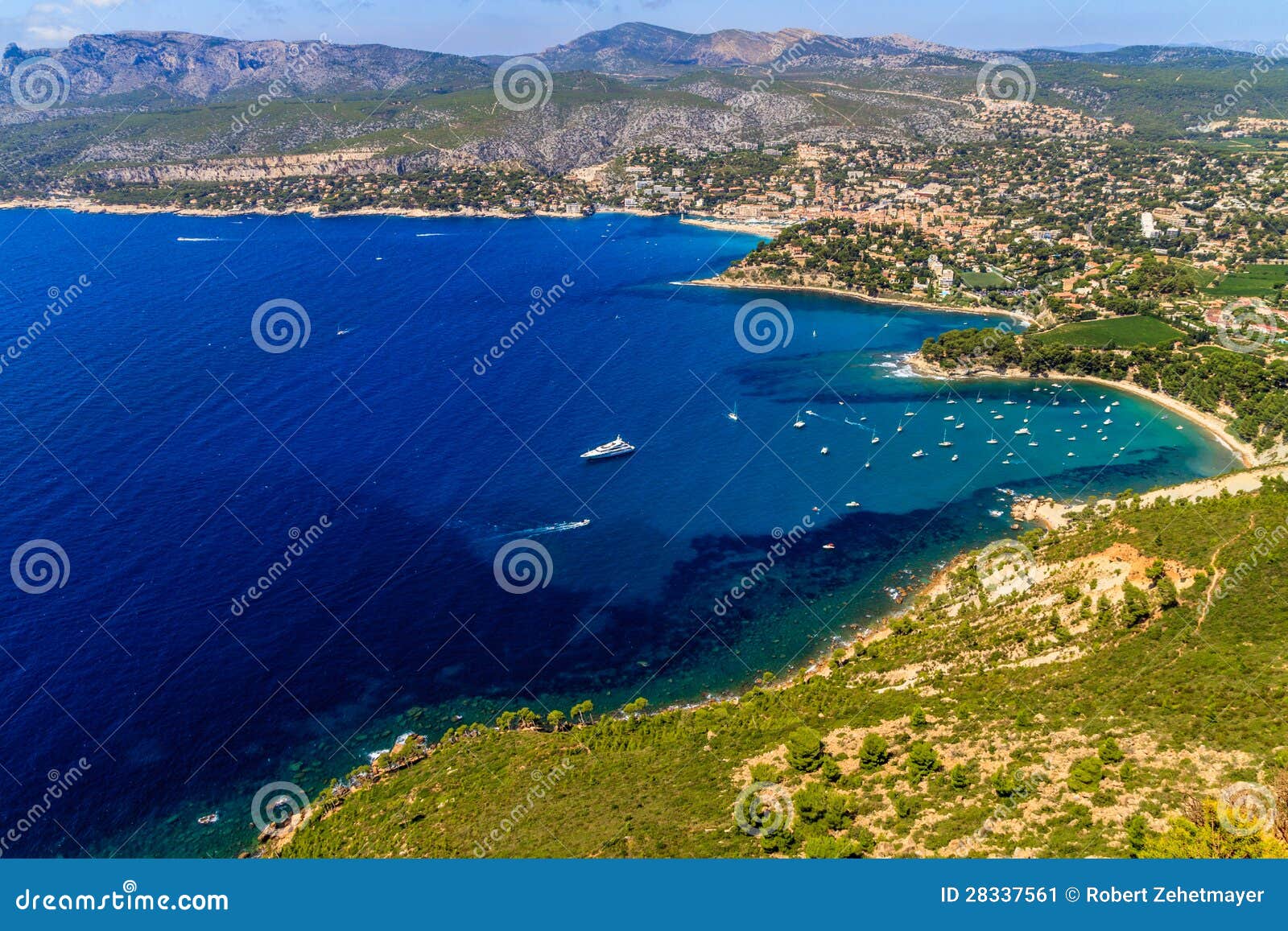 Aerial View on Cassis and Calanque Coast Stock Image - Image of ...