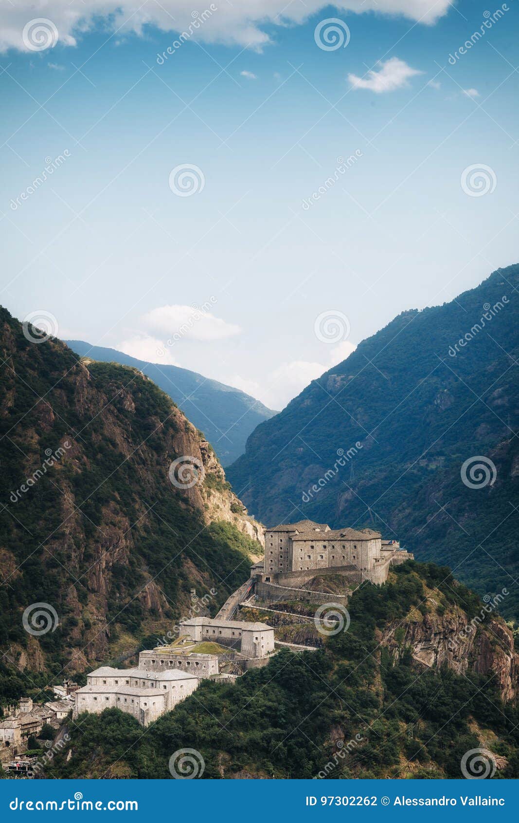 Aerial View of Castle of Bard Stock Photo - Image of aosta, beatiful ...
