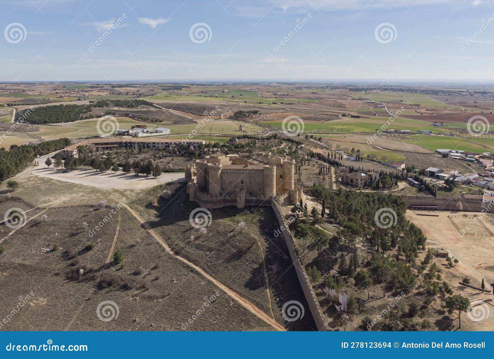 Aerial View of the Castle of Belmonte Cuenca Stock Photo - Image of ...