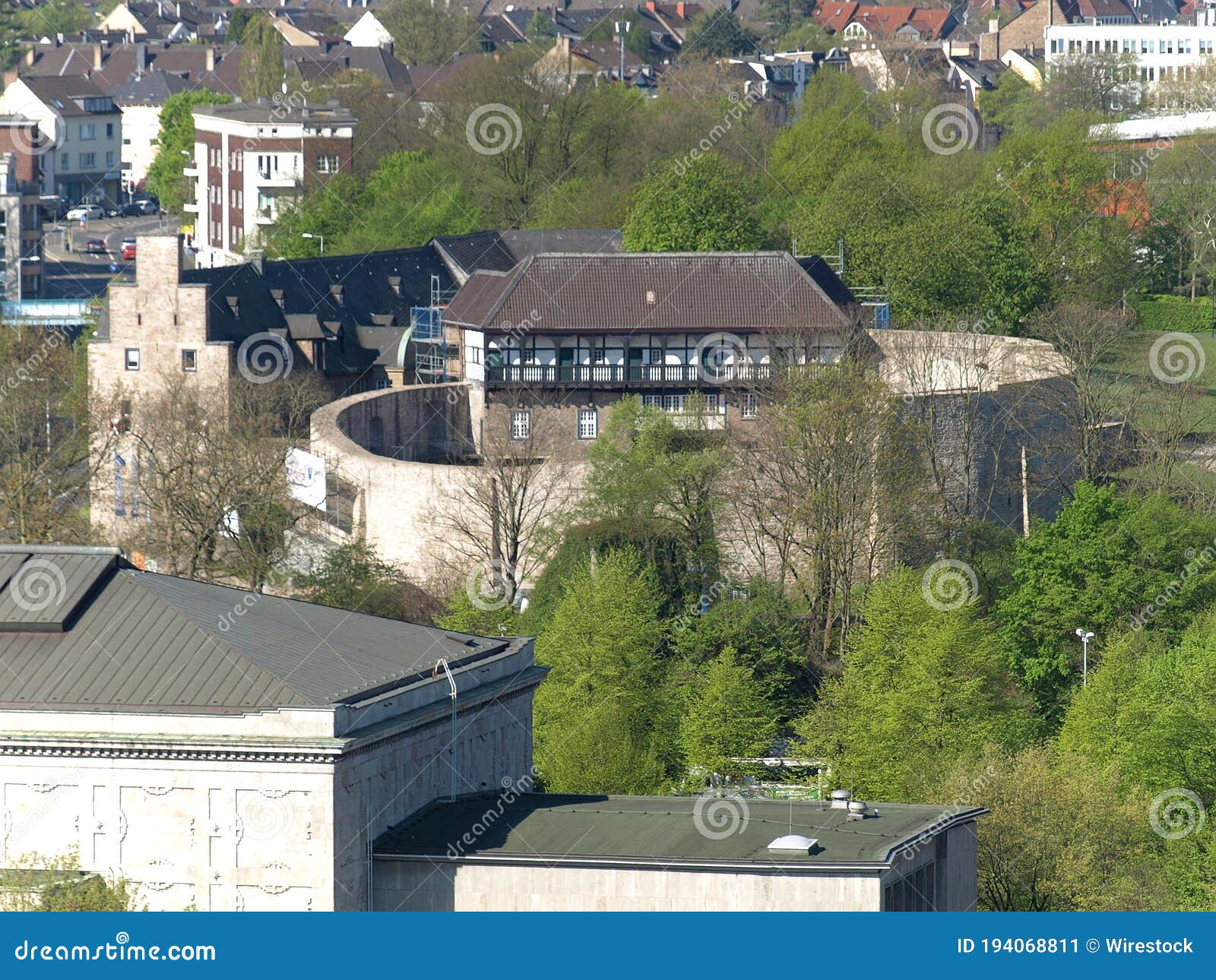 Aerial View of the Castle Broich Stock Image - Image of great, brick ...