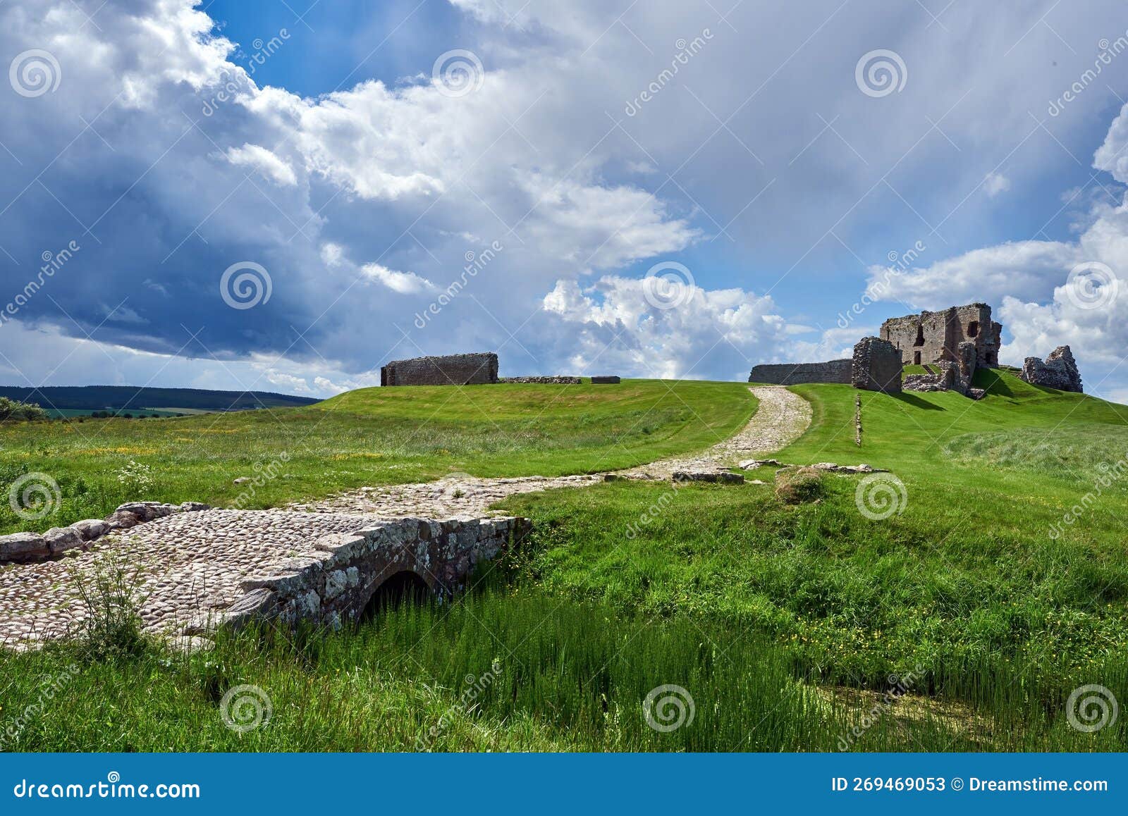 Aerial View of Castle Ruins in Scotland Stock Image - Image of ancient ...
