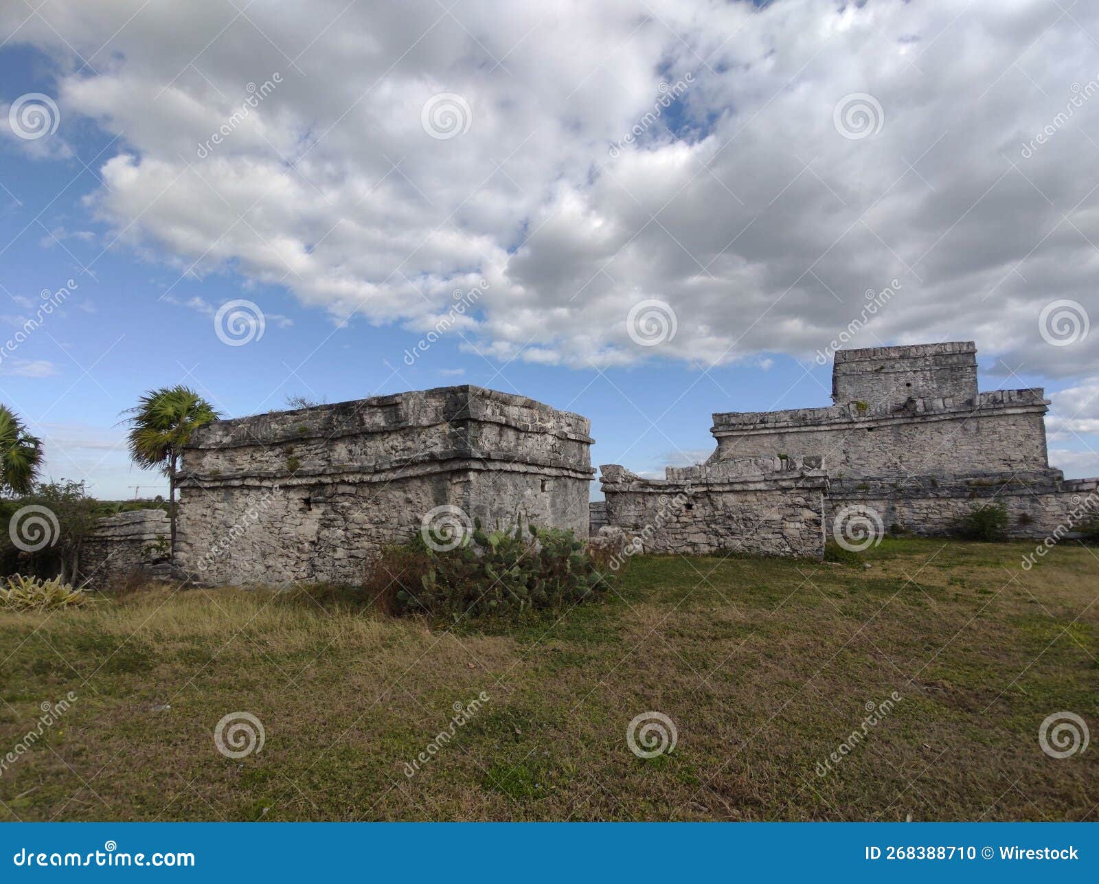 Aerial View of Castle Ruins in Tulum Stock Photo - Image of mexica ...