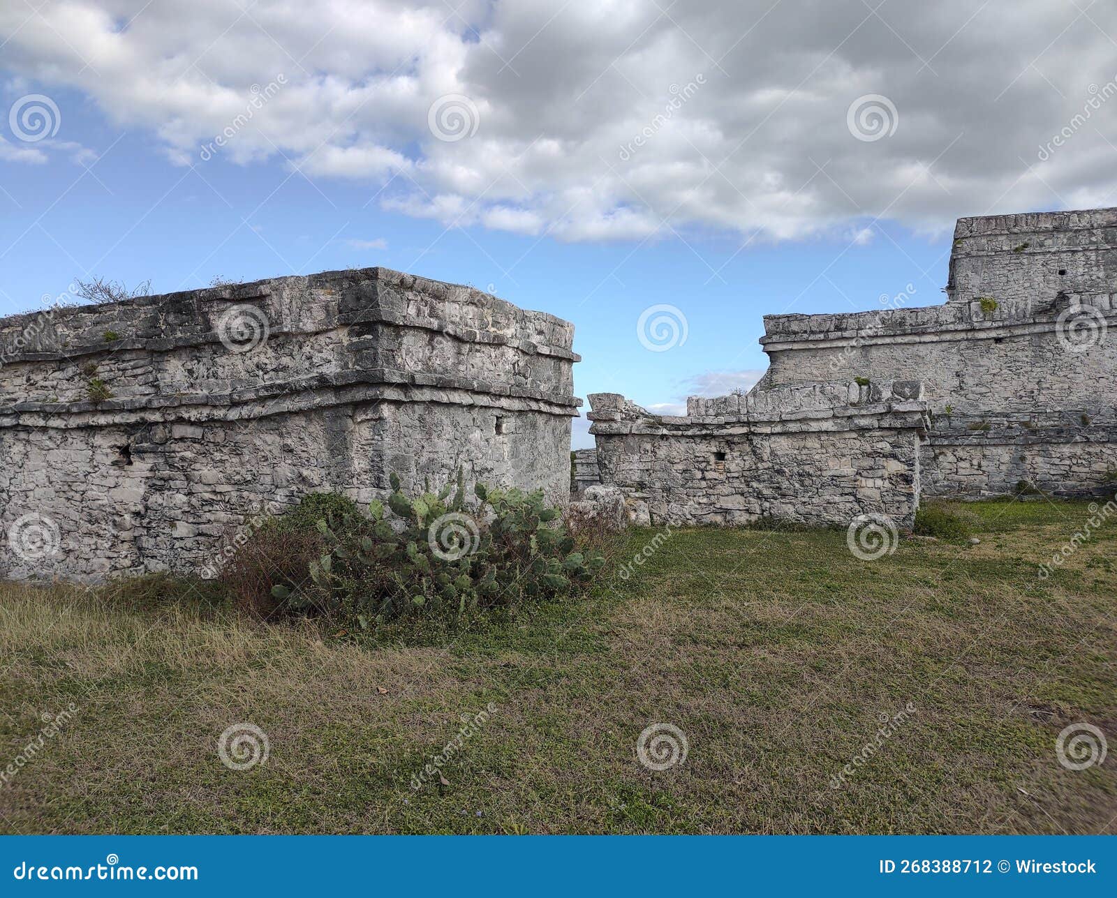 Aerial View of Castle Ruins in Tulum Stock Photo - Image of historic ...