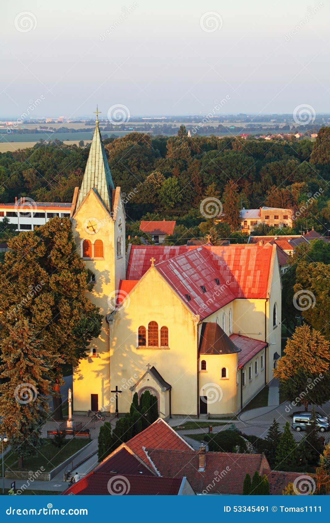 Aerial View Catholic Church Stock Image - Image of christ, ancient ...