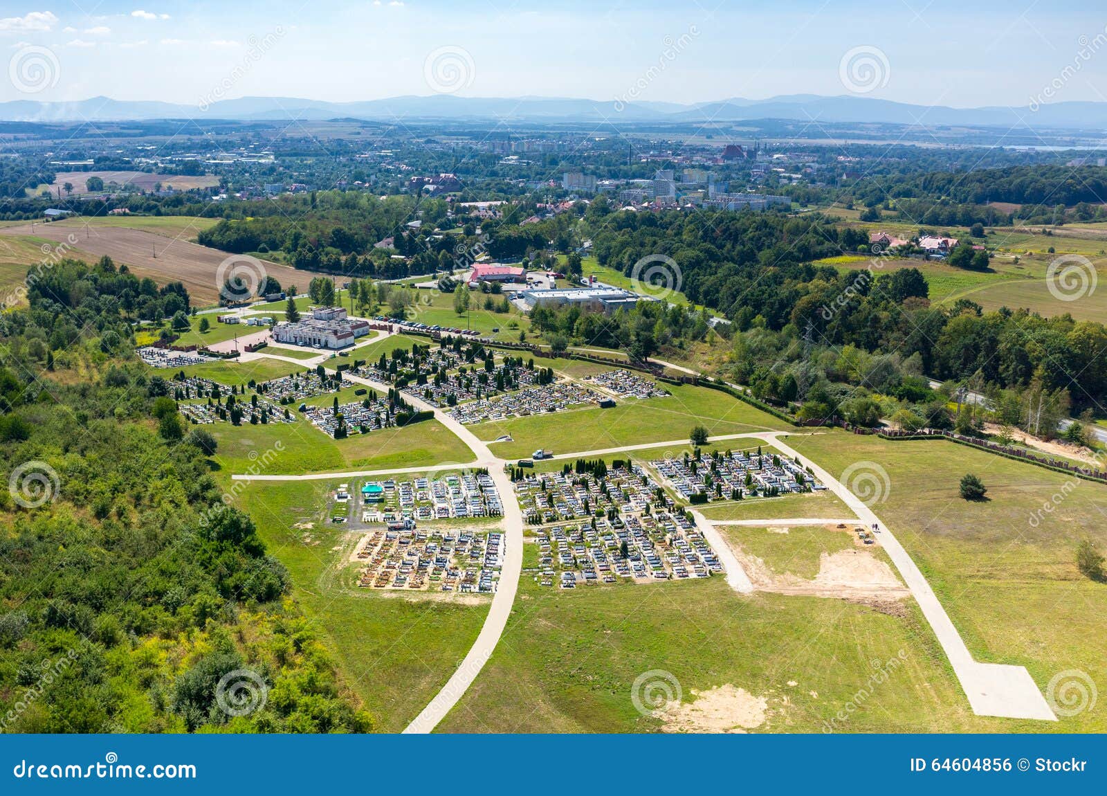 Aerial View on the Cemetery Stock Photo - Image of history, churchyard ...