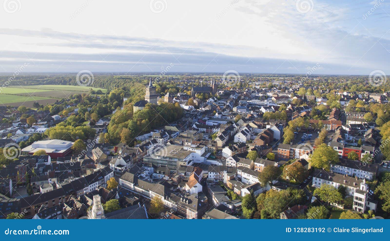 Aerial View on the Center of Cleves Stock Photo - Image of historic ...