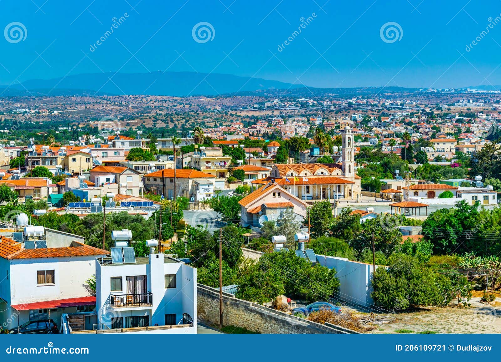 Aerial View of the Center of Kolossi, Cyprus Stock Image - Image of ...