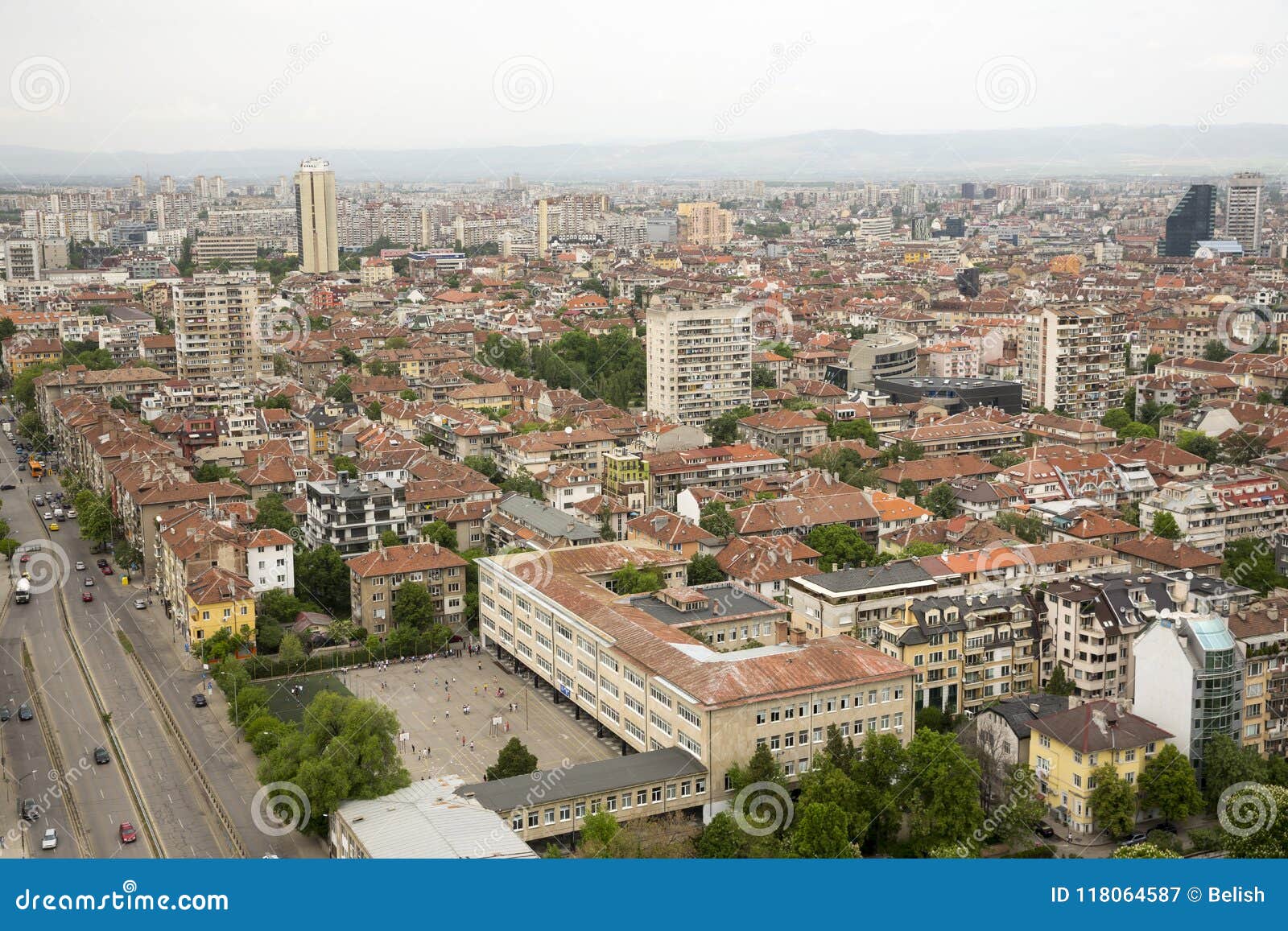 Aerial View of Sofia, Bulgaria Stock Image - Image of exterior, life ...