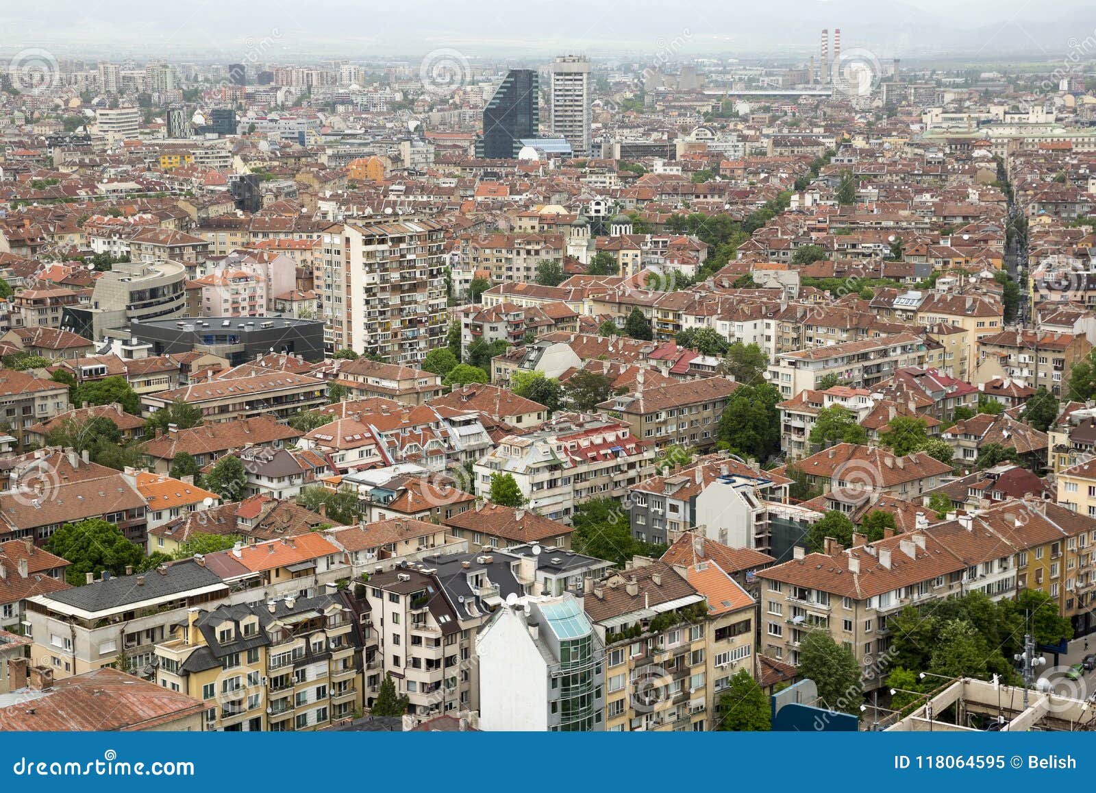 Aerial View of Sofia, Bulgaria Stock Image - Image of cityscape ...