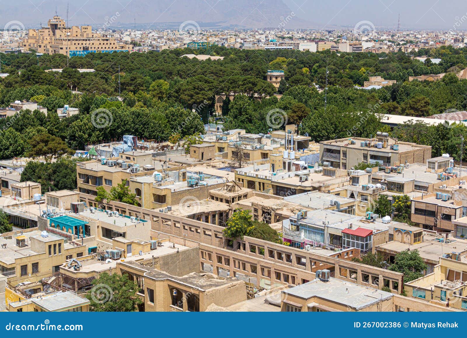 Aerial View of Central Isfahan, Ir Stock Photo - Image of persian ...