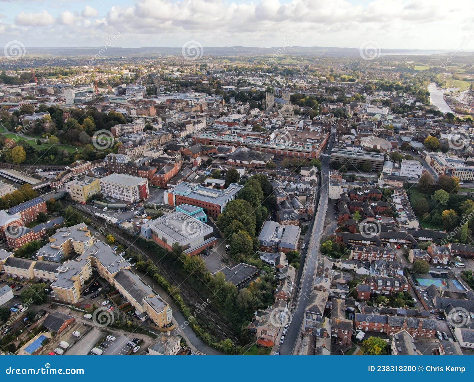 An Aerial View of the Centre of Exeter City Editorial Image - Image of ...