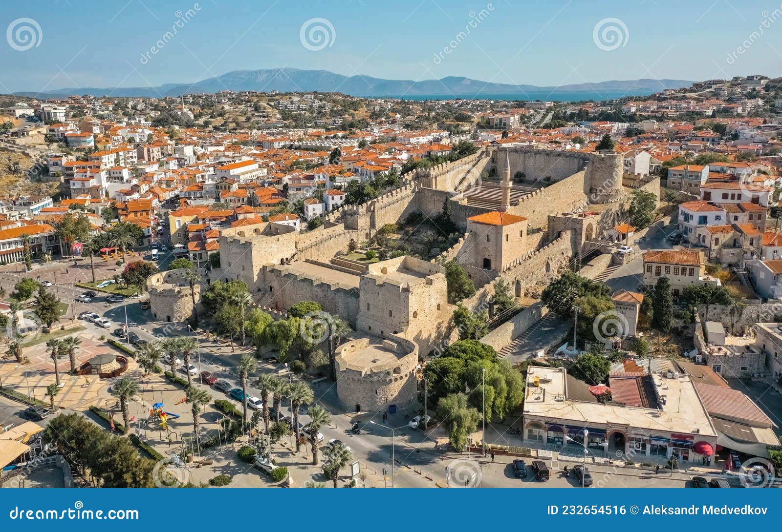 Aerial View of Cesme Castle Stock Photo - Image of panoramic, landmark ...