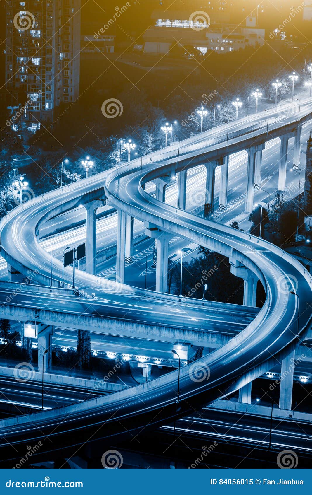 Aerial View of Chengdu Overpass at Night Stock Image - Image of ...