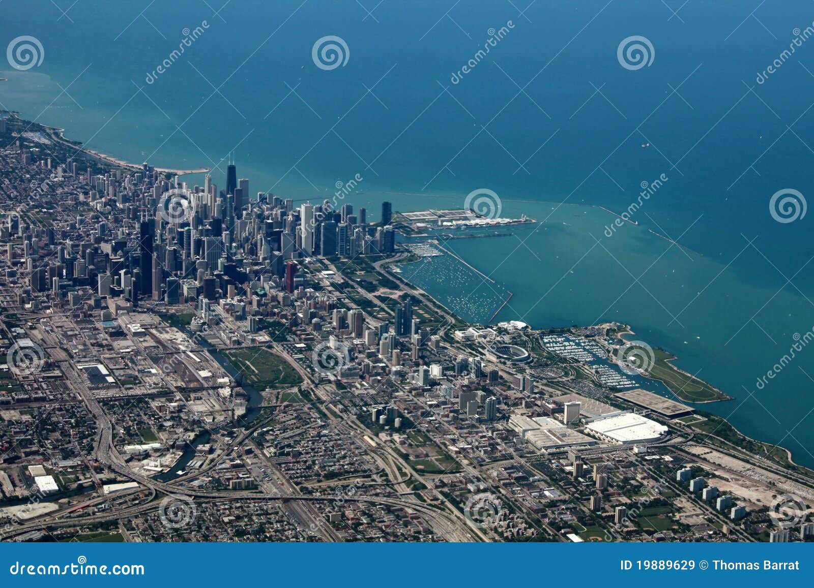 Aerial view of Chicago stock image. Image of hancock - 19889629