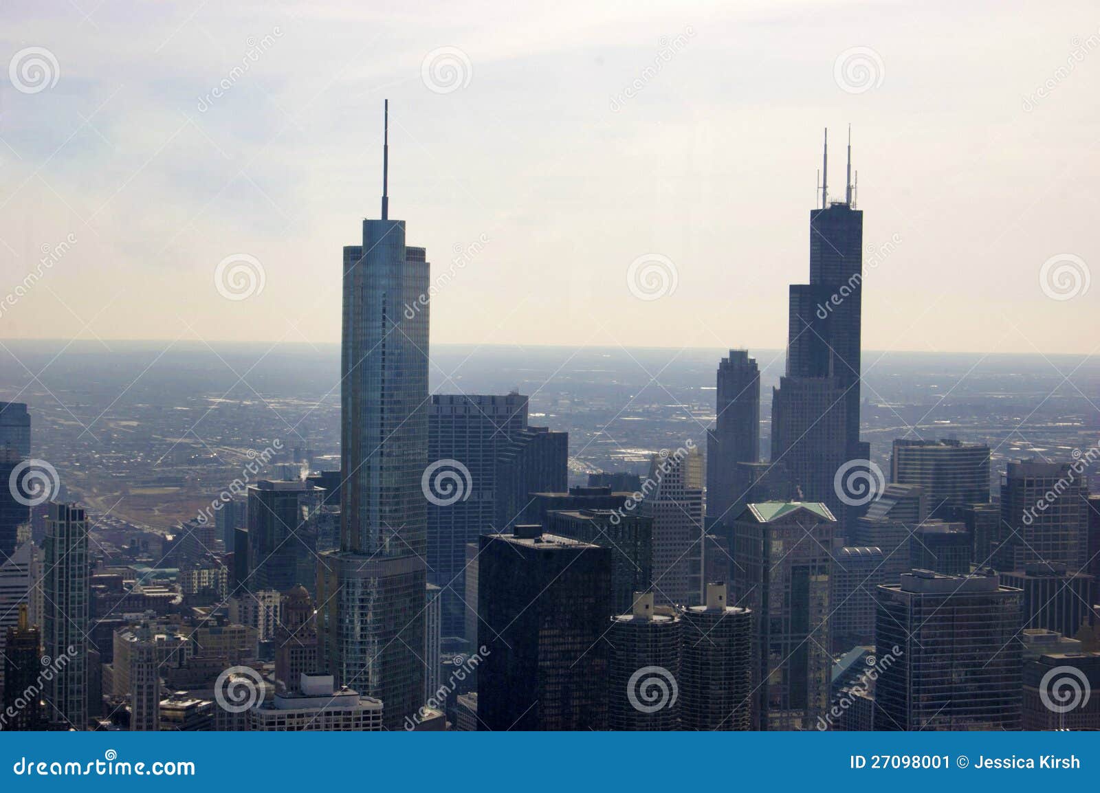 Aerial View of Chicago Buildings Stock Image - Image of design ...