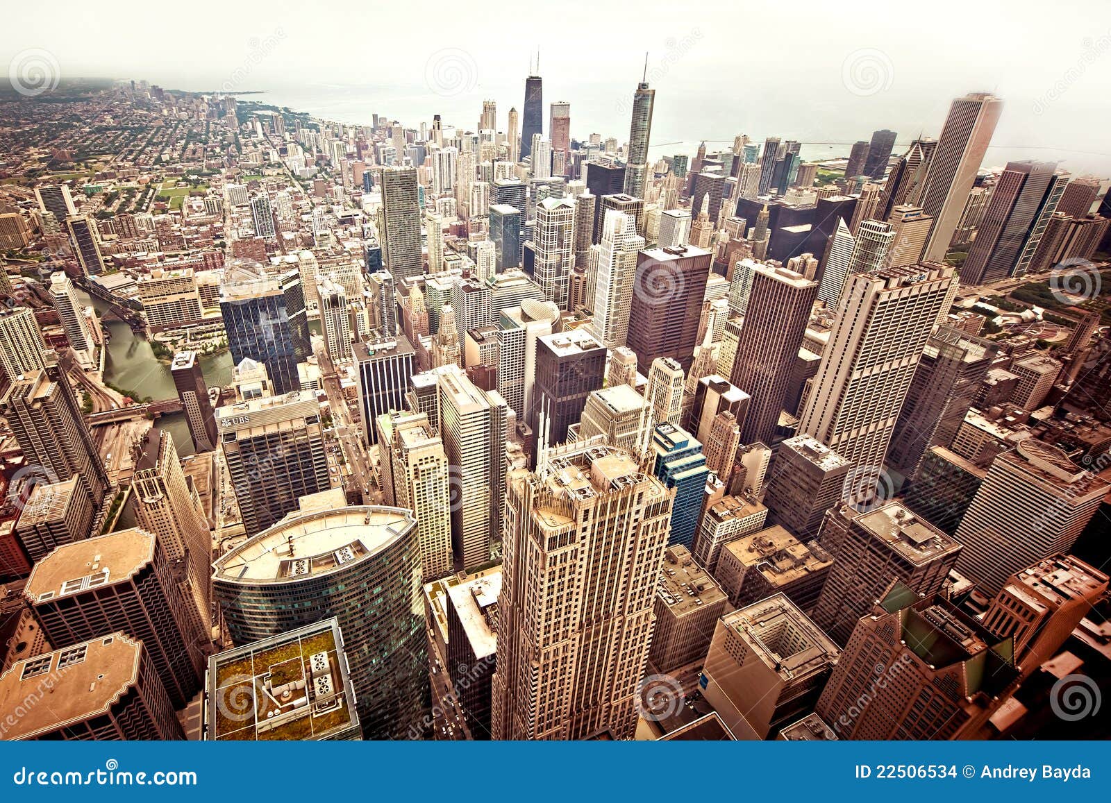 Aerial View of Chicago Downtown Stock Photo - Image of high ...
