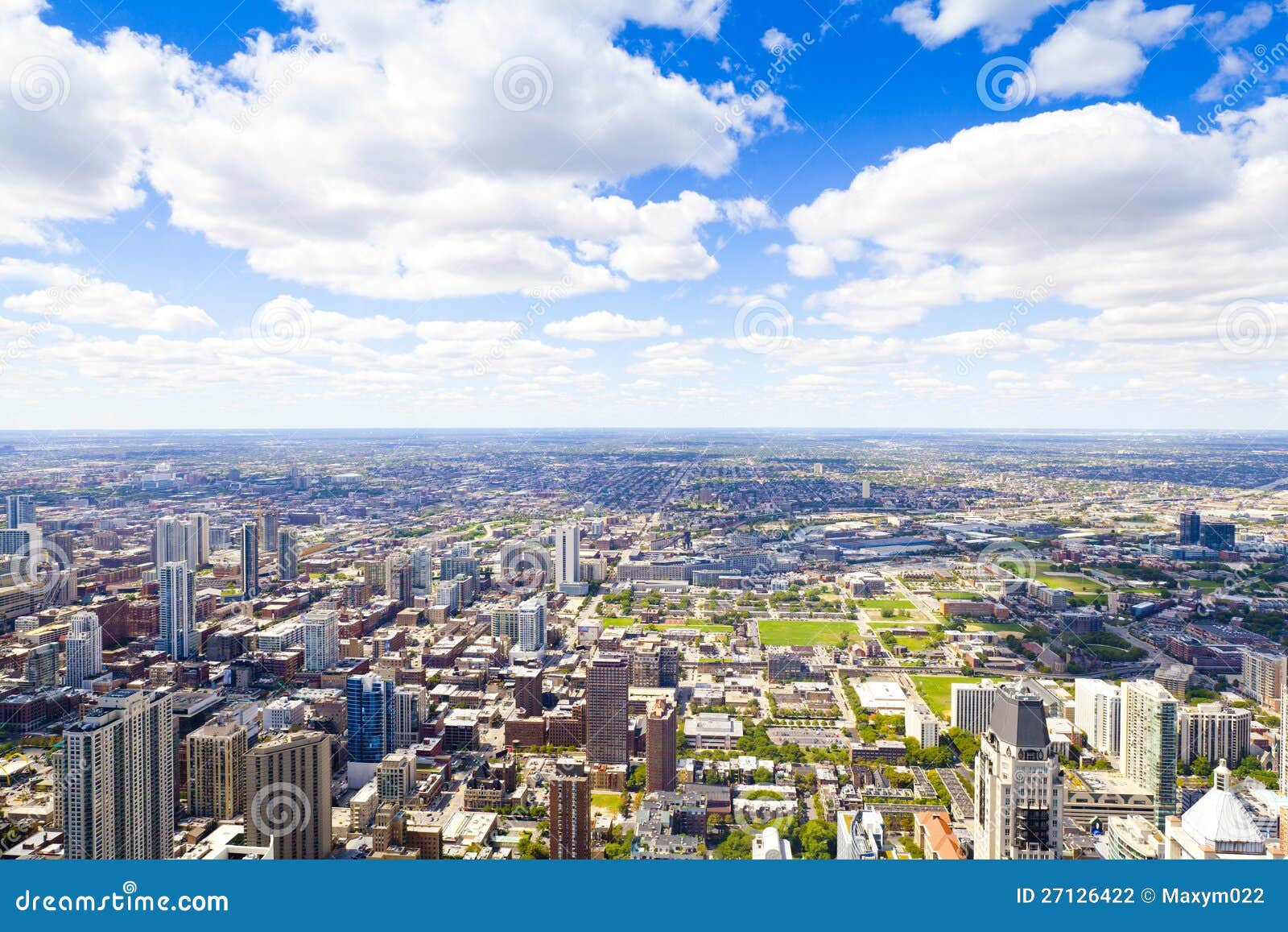 Aerial View (Chicago Downtown) Stock Photo - Image of concept, facade ...