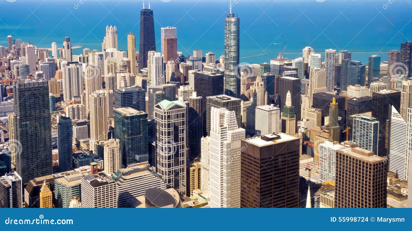 Aerial View of Chicago Downtown Stock Photo - Image of observatory ...