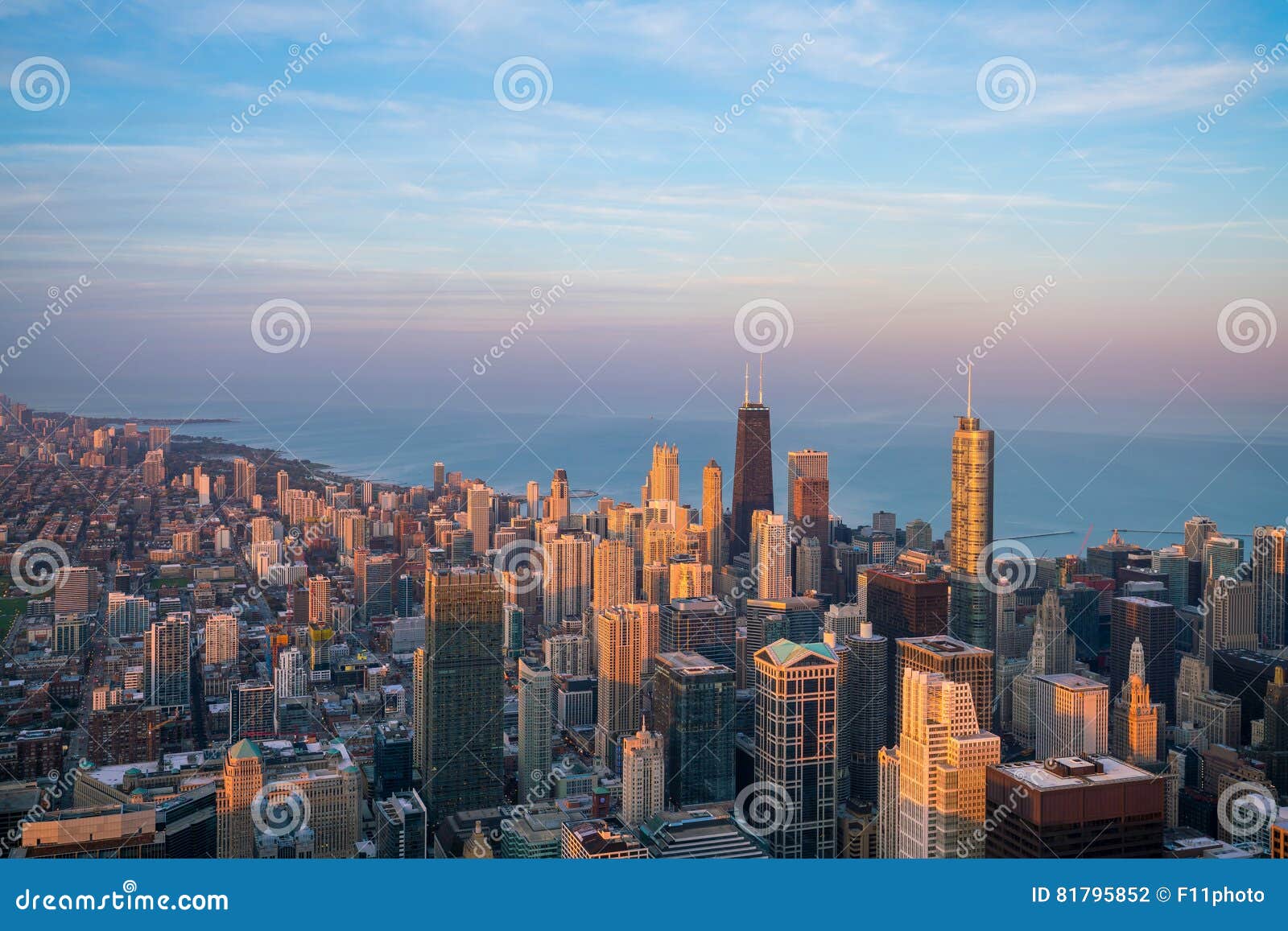 Aerial View of Chicago Downtown Stock Photo - Image of famous, america ...