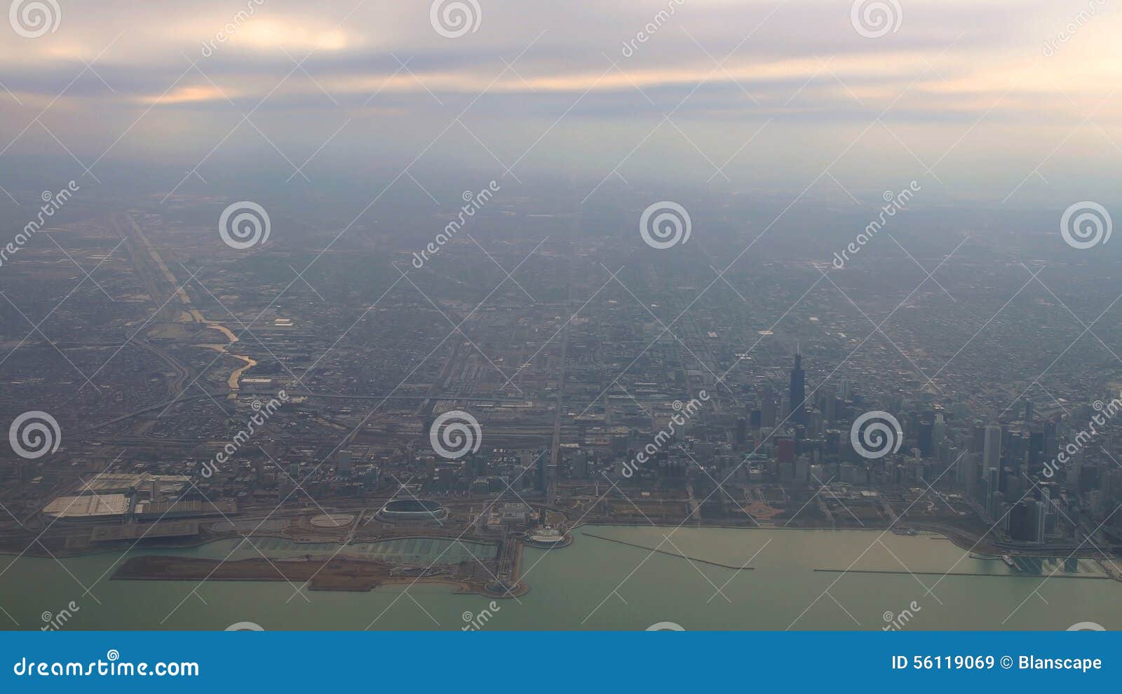 Aerial View of Chicago Loop Downtown Stock Image - Image of ...