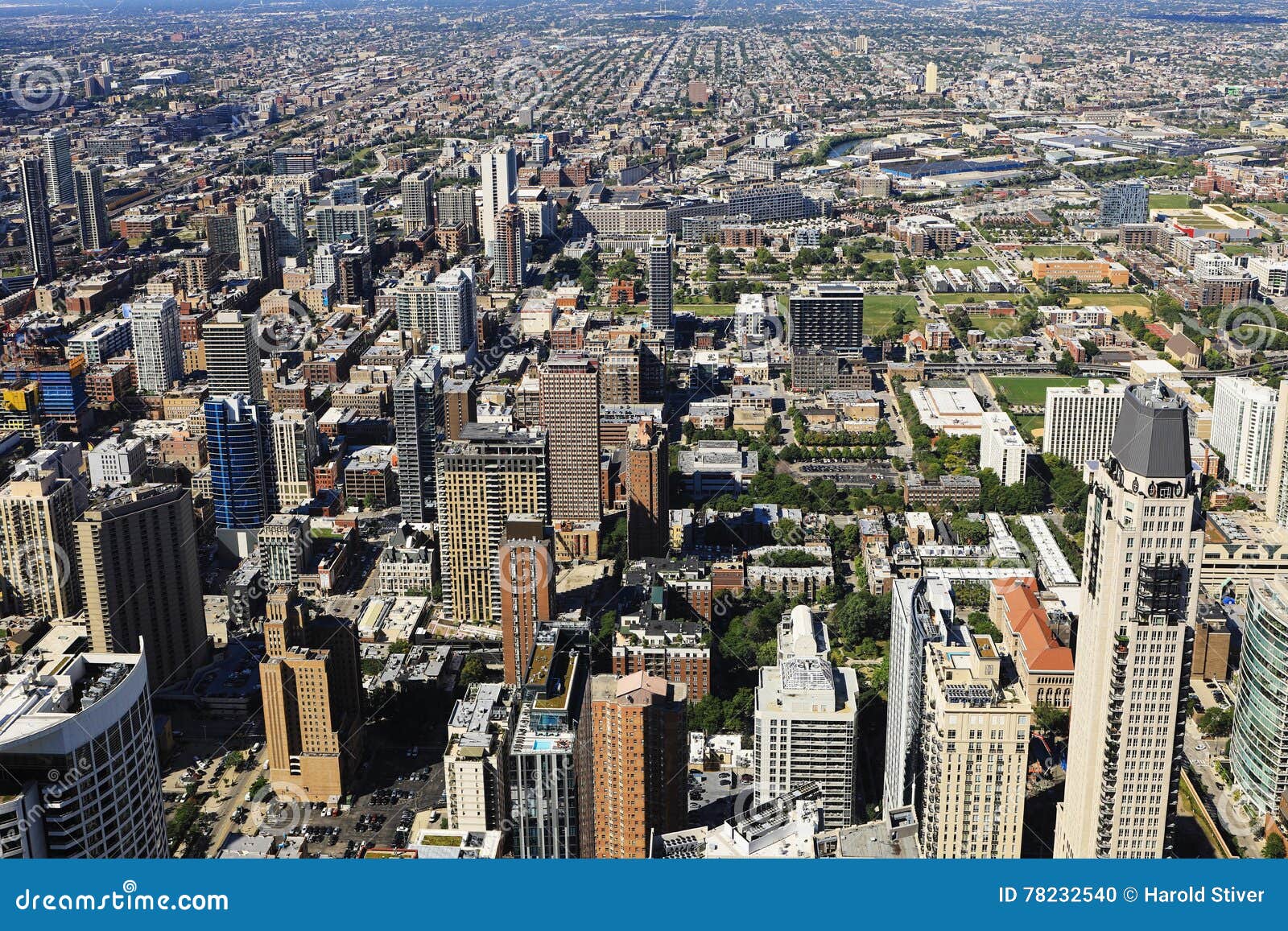 Aerial View of Chicago Skyline Stock Photo - Image of outdoor ...